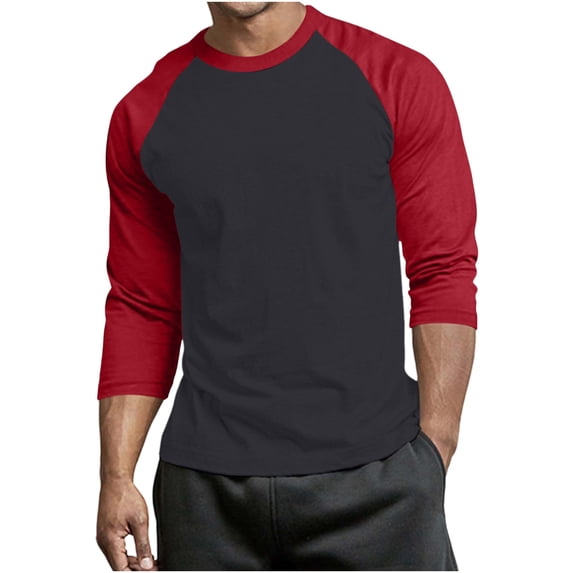 Men's 3/4 Sleeve Raglan Baseball T-Shirt Crewneck Color Block Shirts ...
