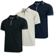 3-Pack Men's Regular-Fit Short Sleeve Pique Polo Shirts with Ribbed Collar & Armbands, Sizes S ...