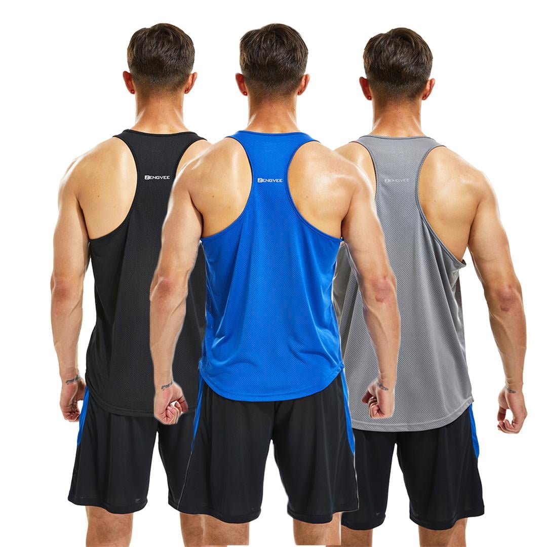 Men's 3 Pack Running Muscle Tank Tops for Men Dry-Fit Workout ...