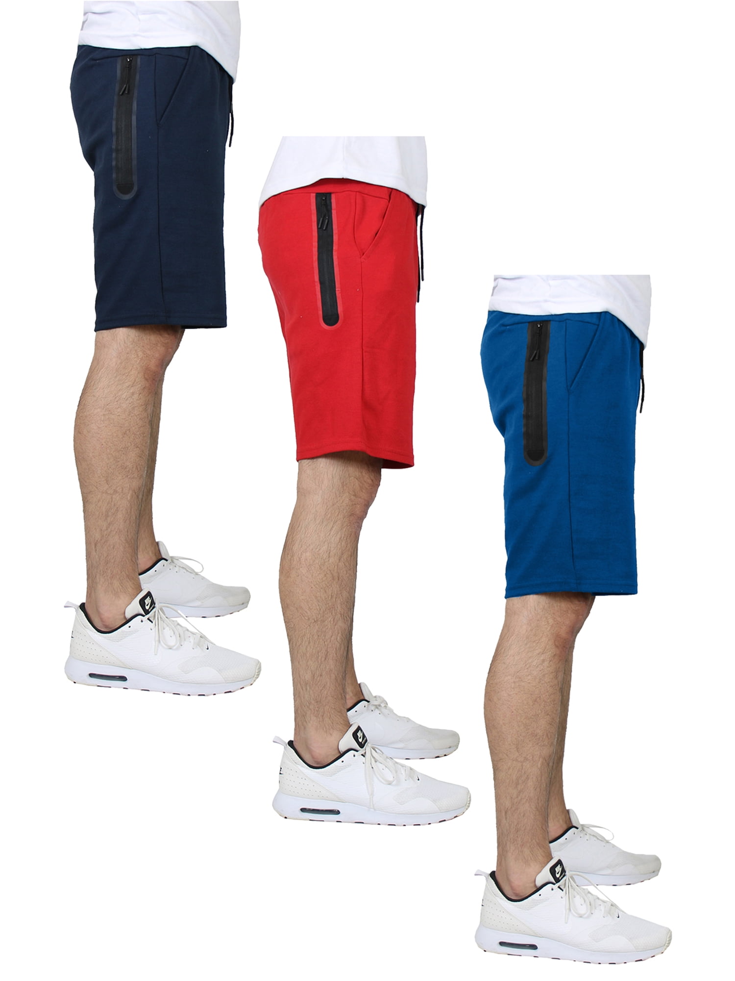 Men's 3-Pack Tech Fleece Performance Active Jogger Shorts - Walmart.com