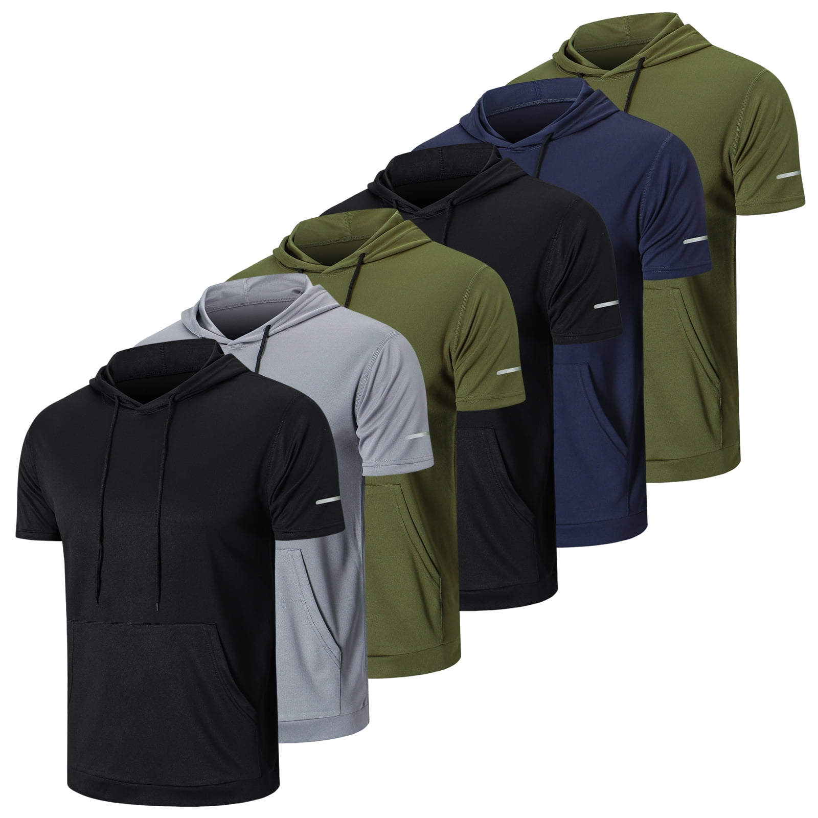 Men's 3 Pack Workout Shirts Dry Fit Moisture Wicking Short Sleeve Mesh ...
