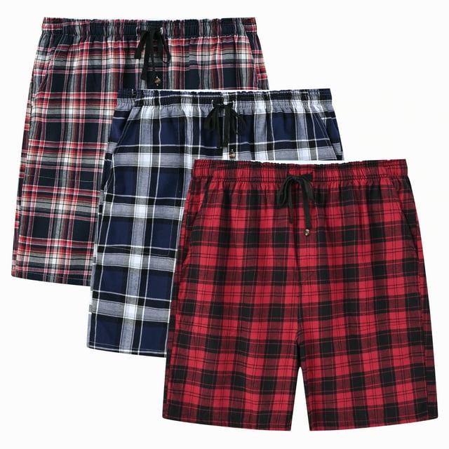 Men's 100% Cotton Pajama Shorts Super-Soft Lounge Pajama Pants Cotton ...