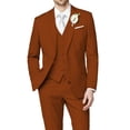 Men's 3 Piece Orange Suit, Slim Fit One Button Notched Lapel Formal ...