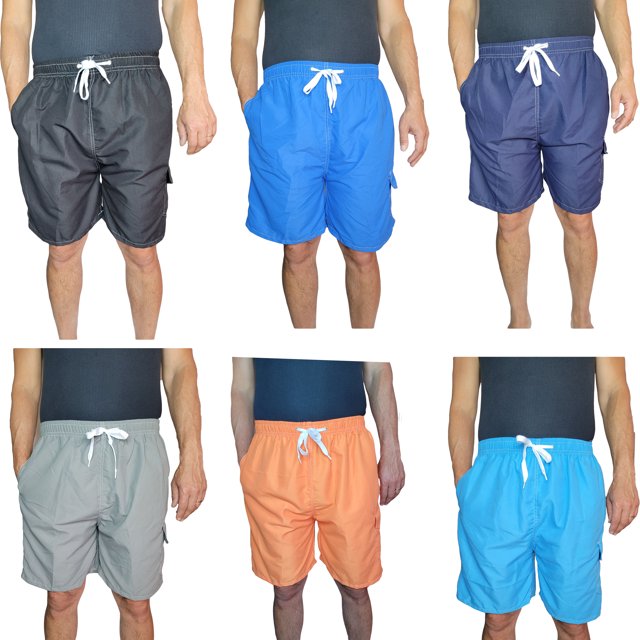 Men's 3 Pockets Cargo Swim Shorts Swimming Trunks Swimwear Suit, Beach ...