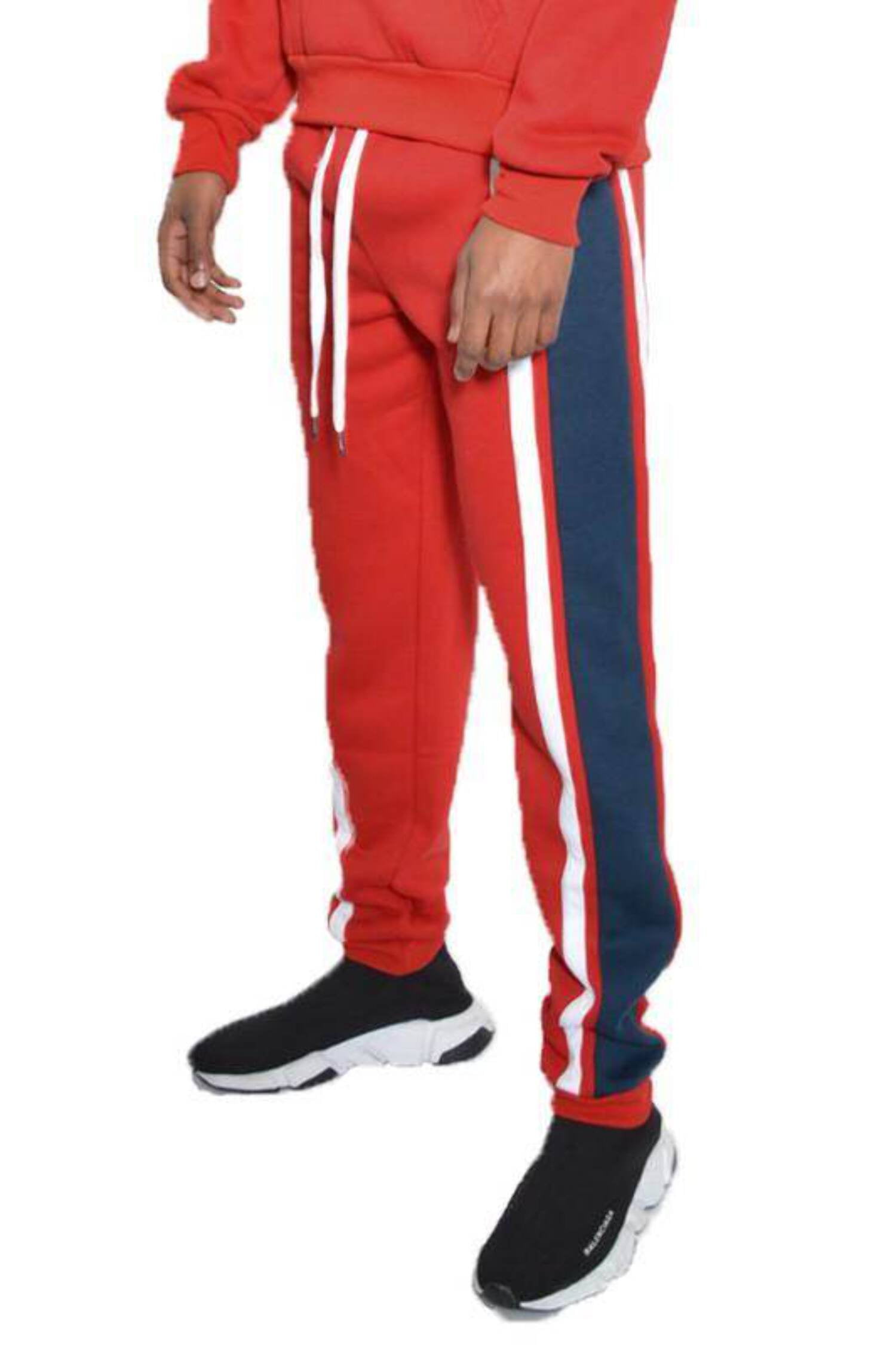 Men's 3 Stripe Color Block Sweat Pants - Walmart.com