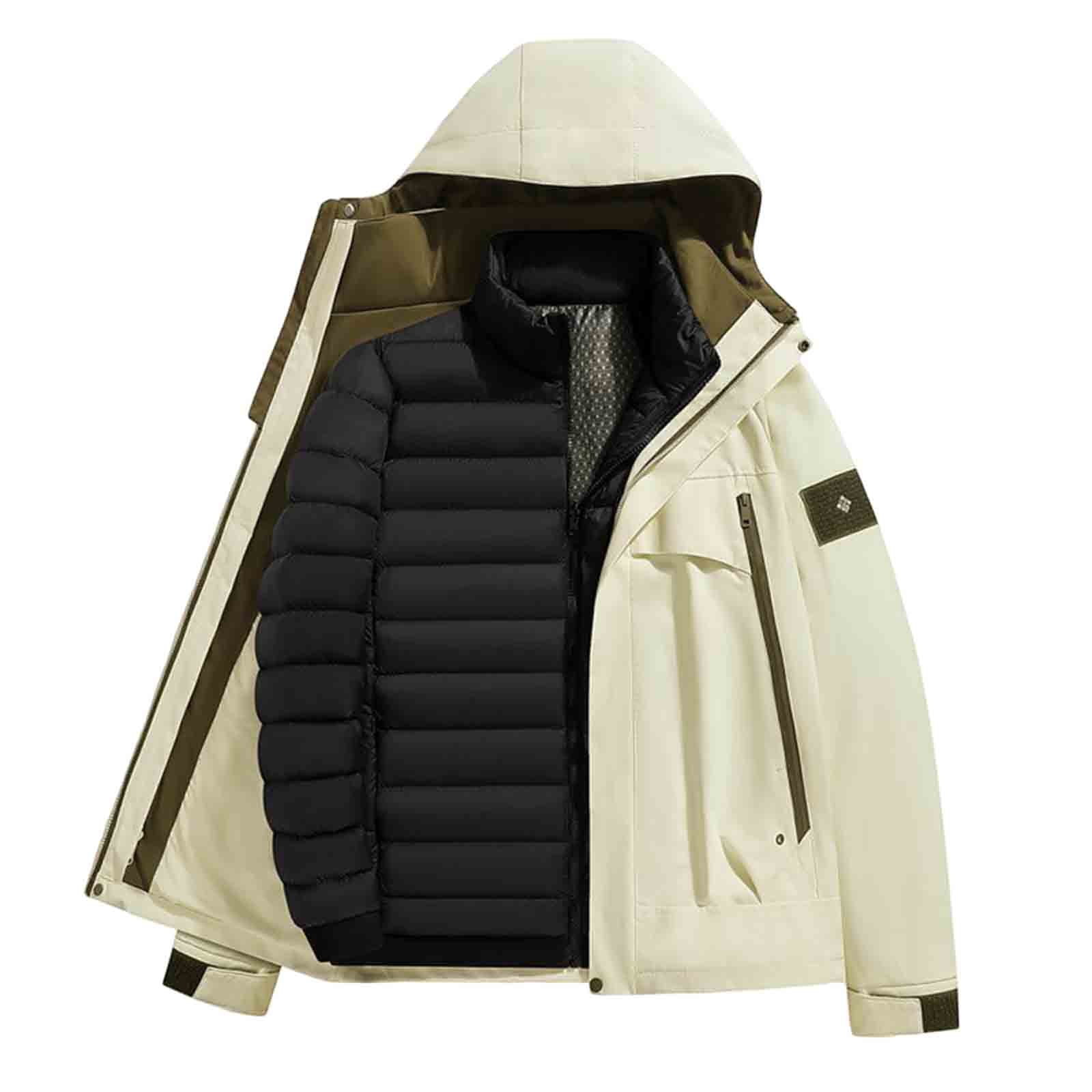 Men's 3-in-1 Winter Coats Snow Ski Jacket Waterproof Windproof Fleece ...