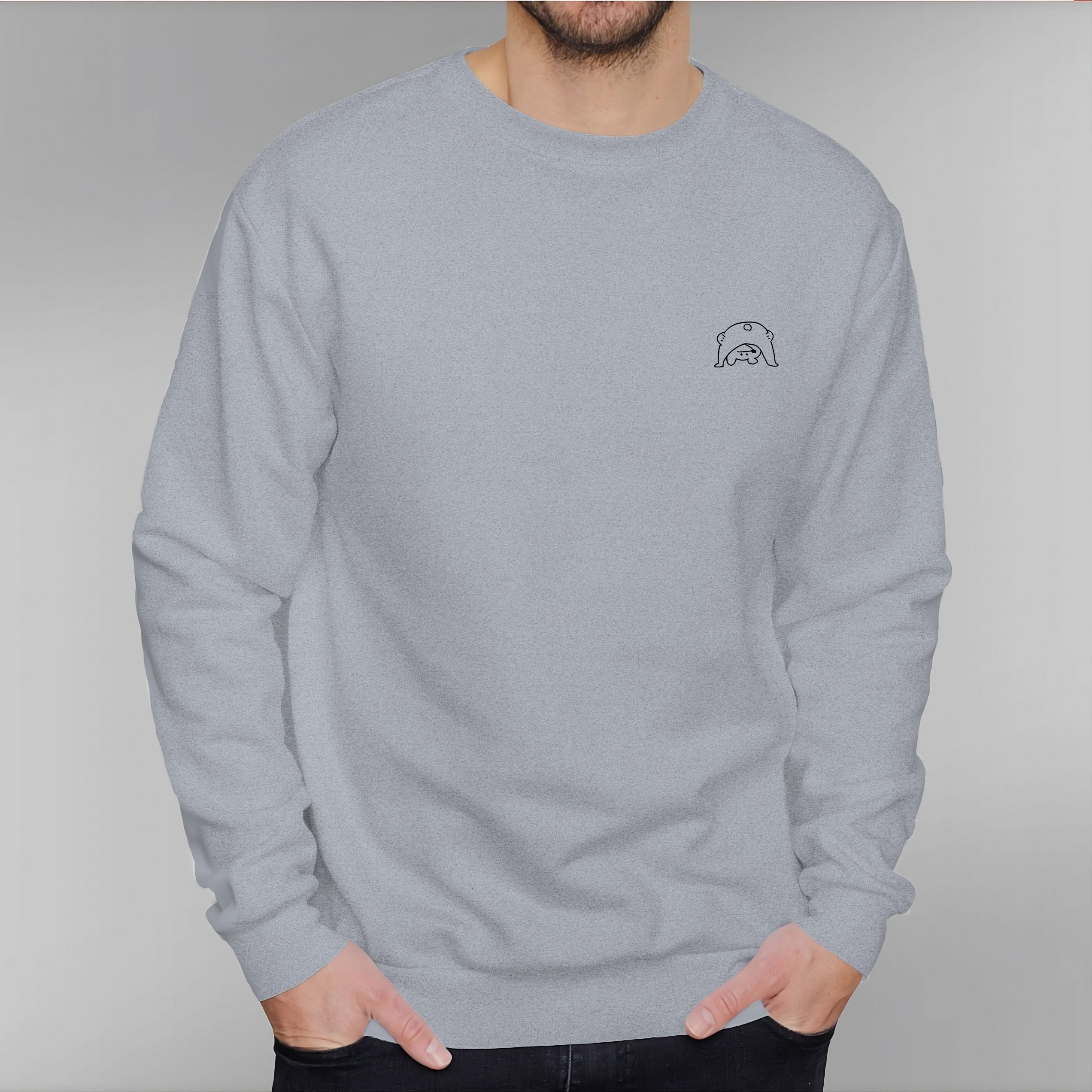 Men's 330g 100% Cotton Dropped Shoulder Crew Neck Sweatshirt-Bear - Walmart.com