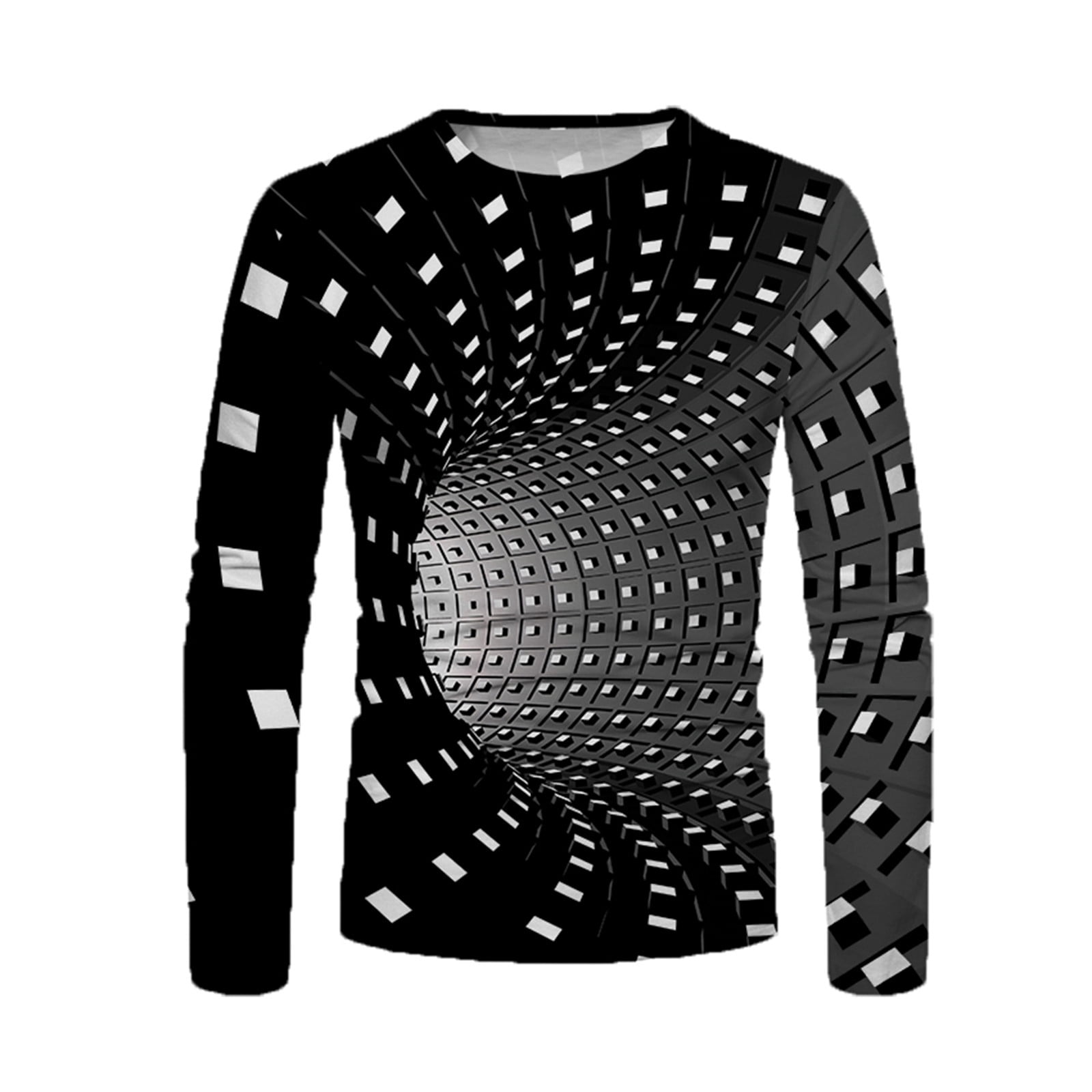 Men's 3D Print Graphic Optical Illusion T-Shirt Print Long Sleeve Daily ...