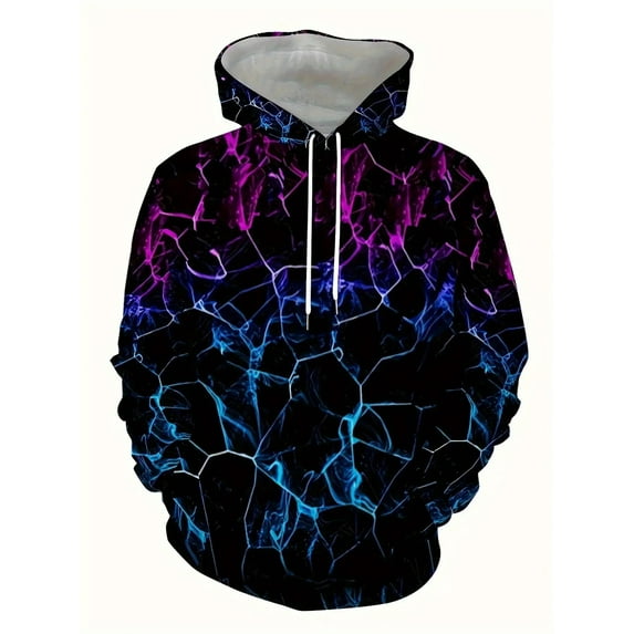 Men's 3D Printed Geometric Electric Blue Purple Lightning Pattern ...