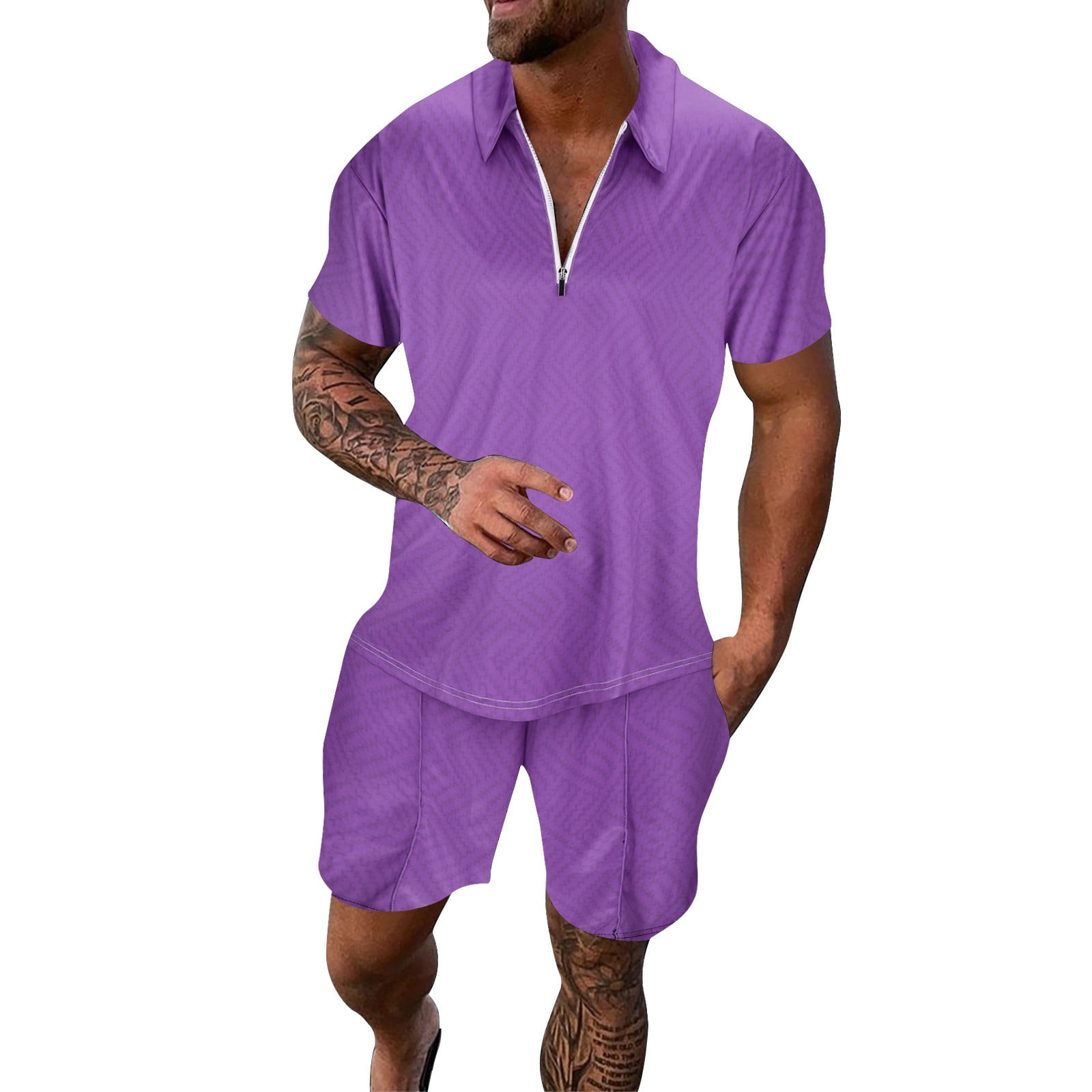 Men's 3D Short Sleeve Haptic Suits Suit Shorts Beach Tropical Mens Three Piece Suit Slim Fit ...