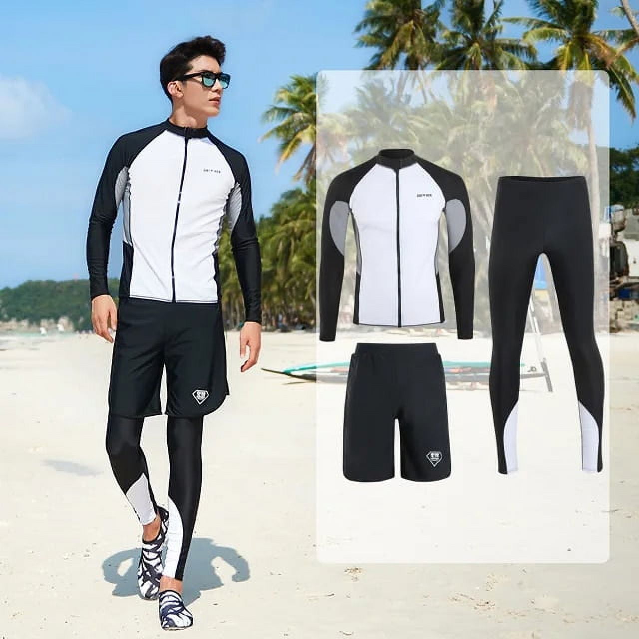Men‘s 3pcs Full Set Rash Guard UV/SPF Quick Dry Swim Shirt+Leggings ...