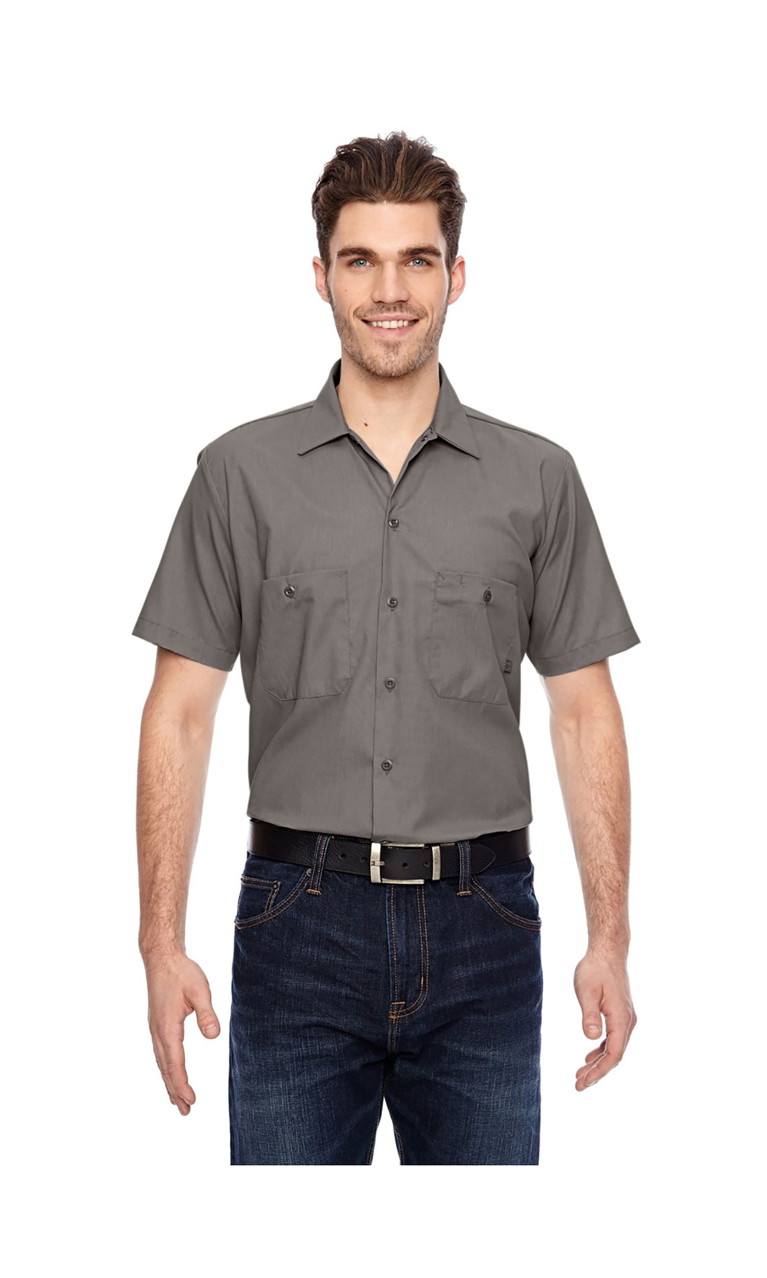 Men's 4.25 oz. Industrial Short-Sleeve Work Shirt - Walmart.com