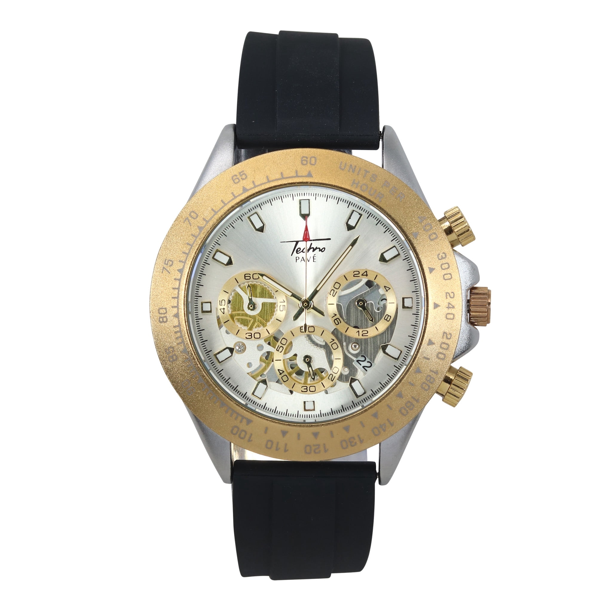 Men’s 42mm Chronograph-Style Fashion Watch – Multi-Dial Face, Silicone ...
