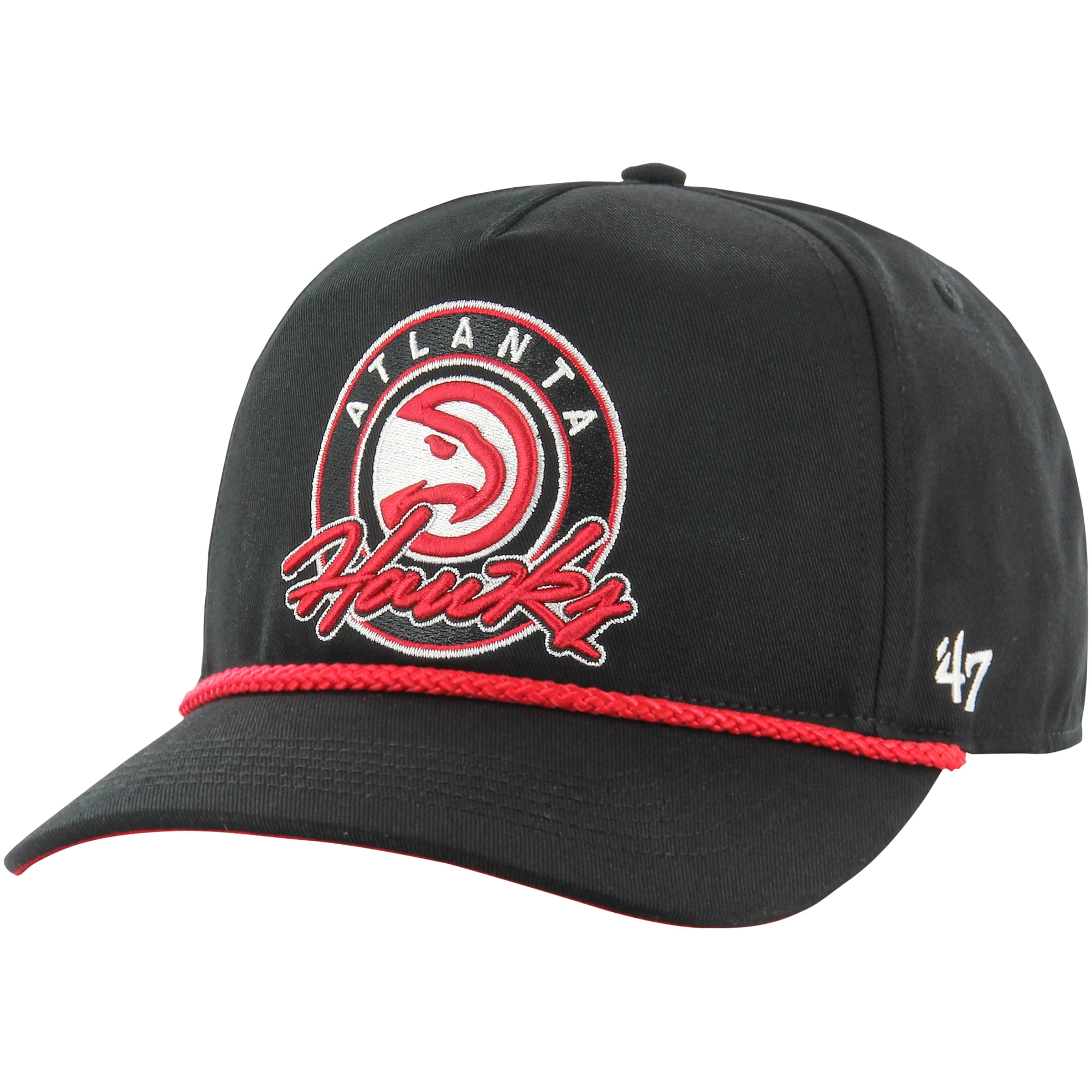 Men's '47 Black Atlanta Hawks Ring Tone Hitch Snapback Hat - Walmart.com