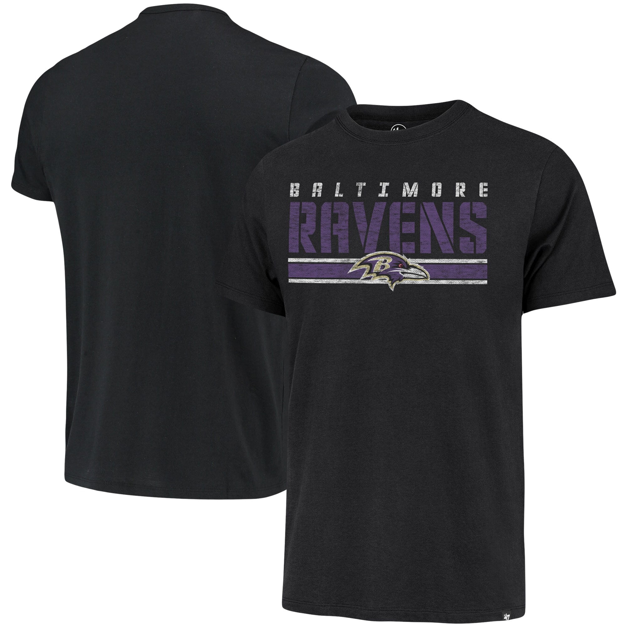 Men's '47 Black Baltimore Ravens Team Stripe T-Shirt - Walmart.com
