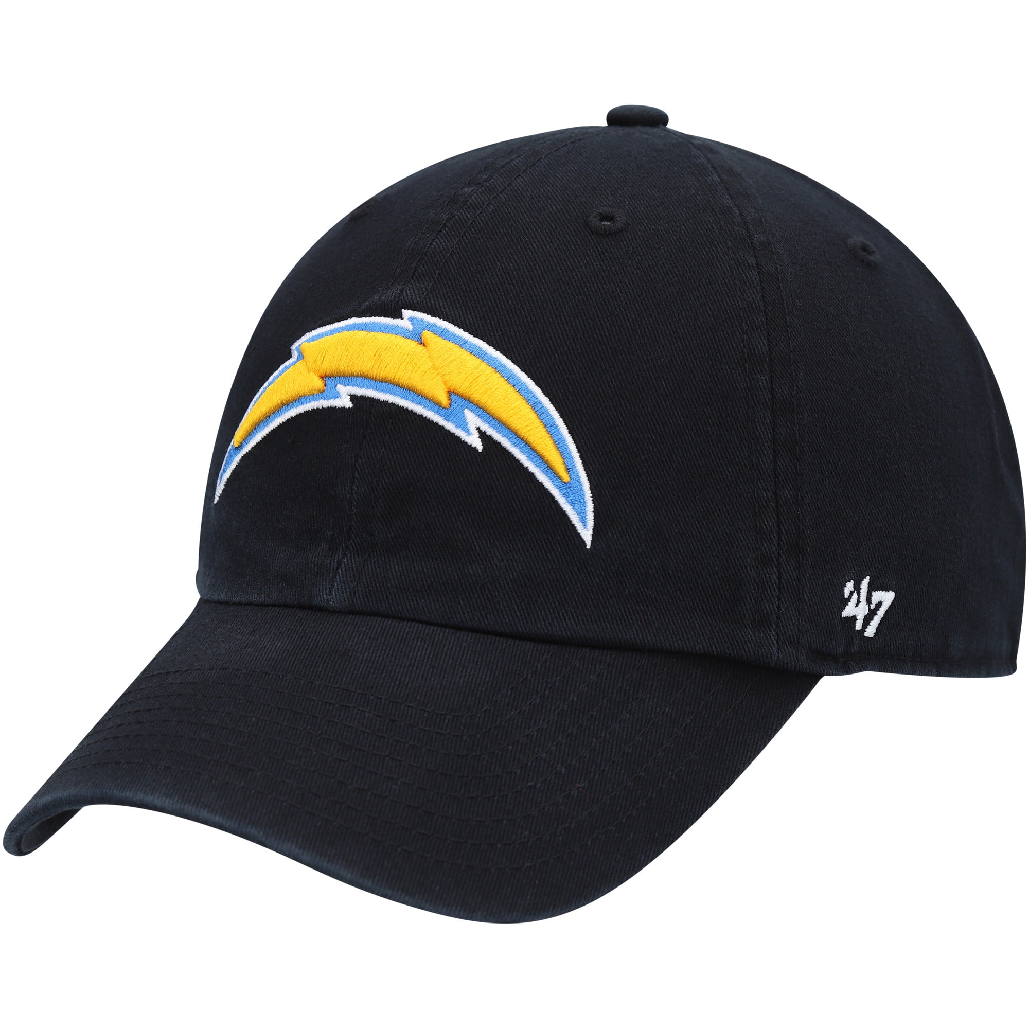 Men's '47 Black Los Angeles Chargers Clean Up Alternate Adjustable Hat ...