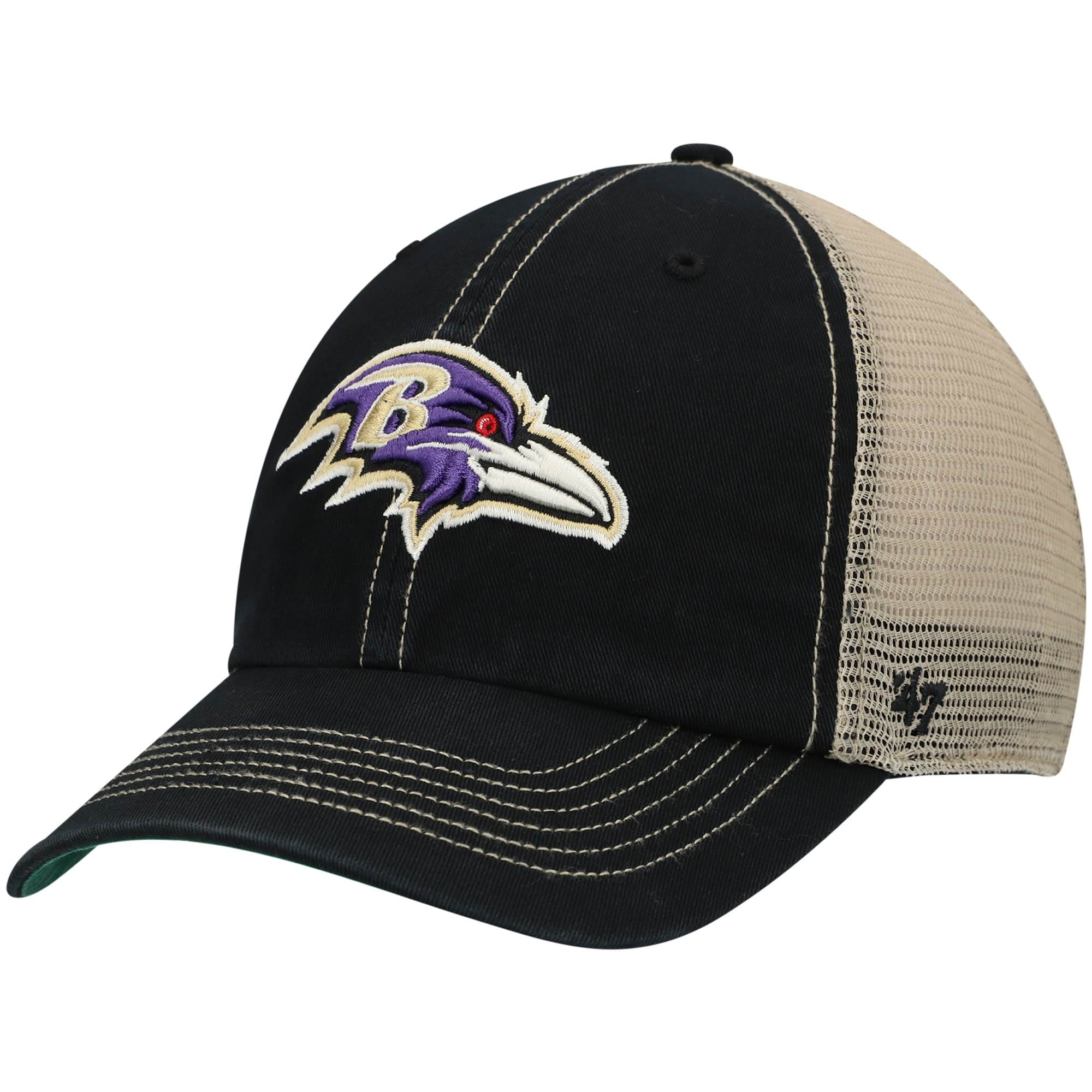 Men's '47 Black/Natural Baltimore Ravens Trawler Trucker Clean Up ...