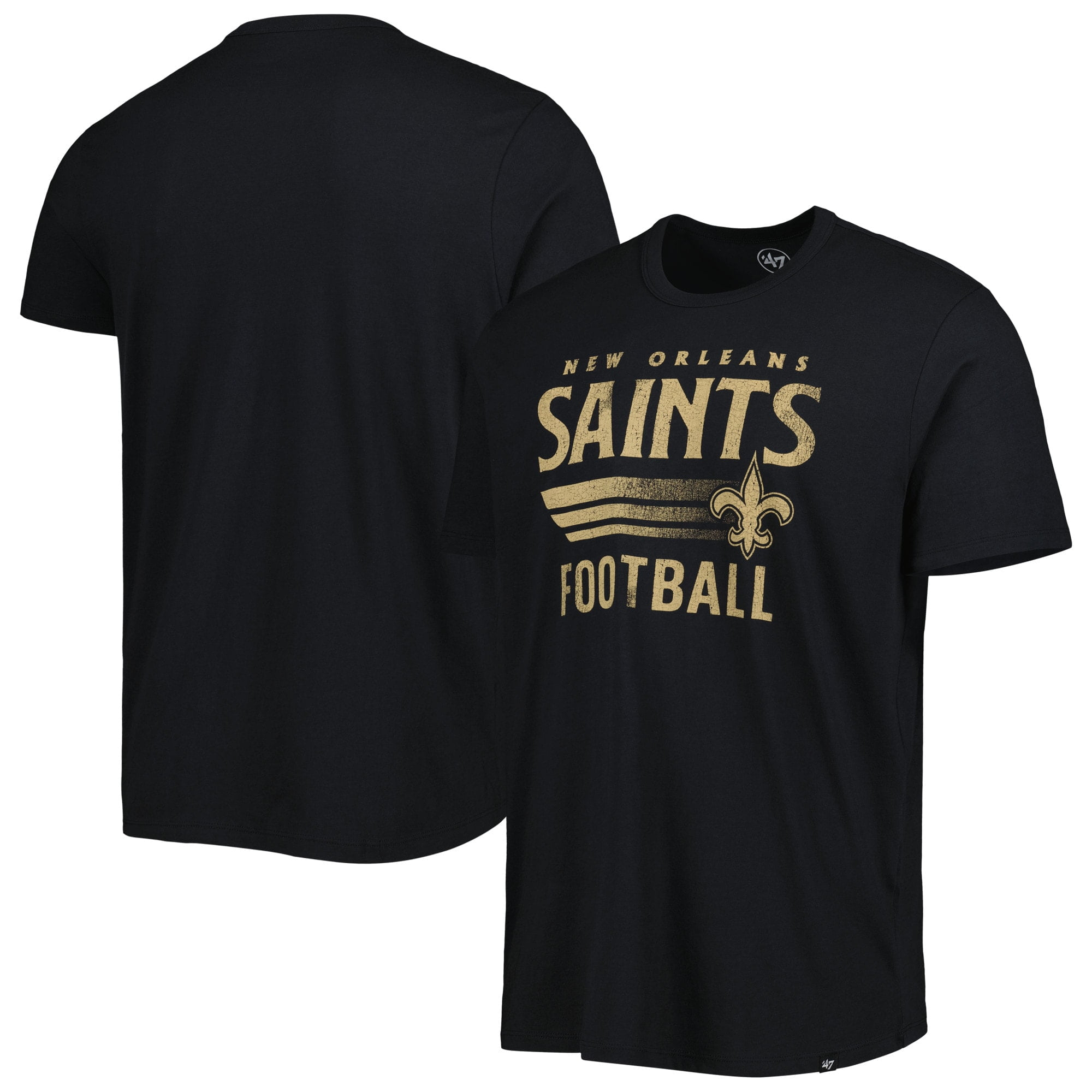 Men's '47 Black New Orleans Saints Wordmark Rider Franklin T-Shirt ...