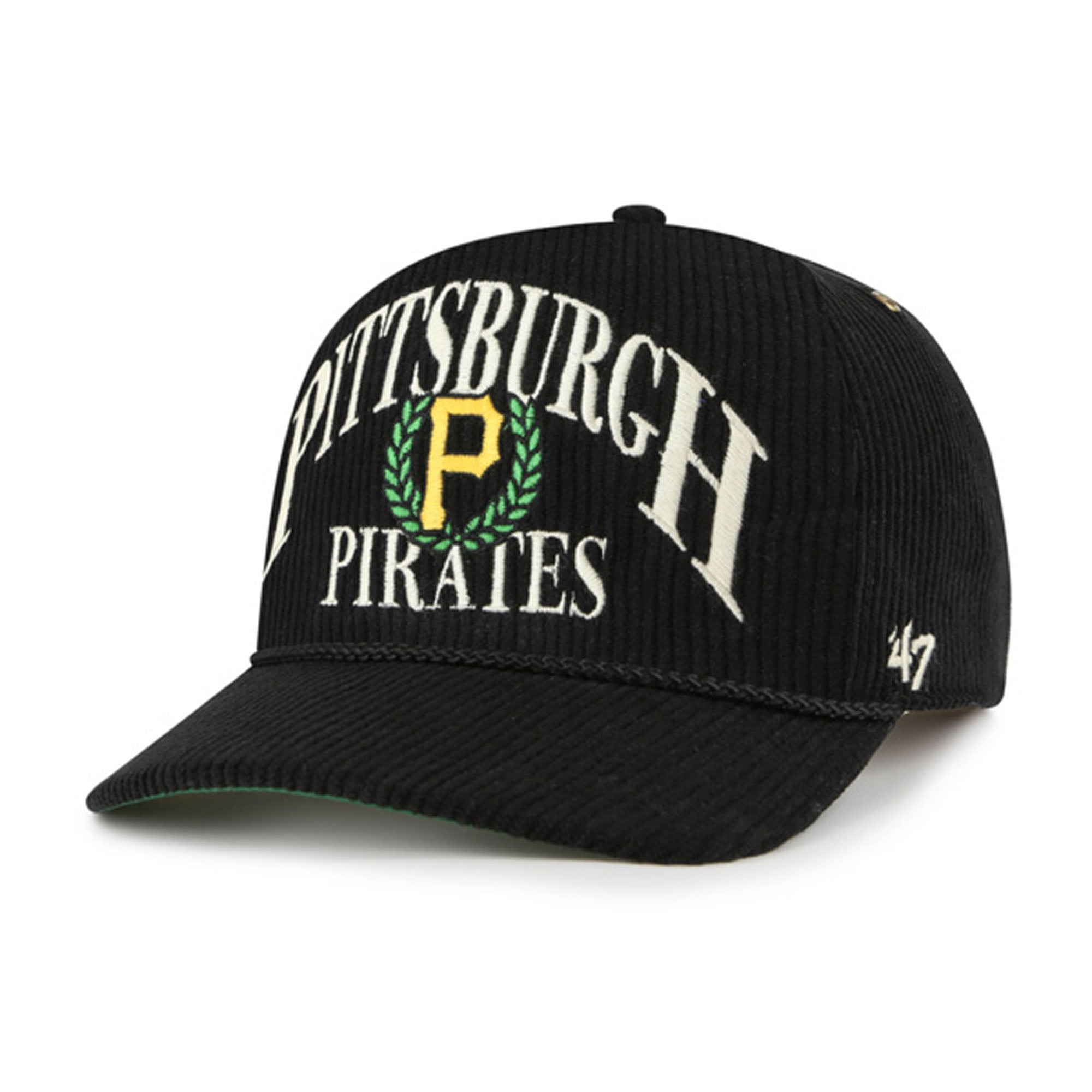 Men's '47 Black Pittsburgh Pirates Pitchout Rope Hitch Adjustable Hat ...