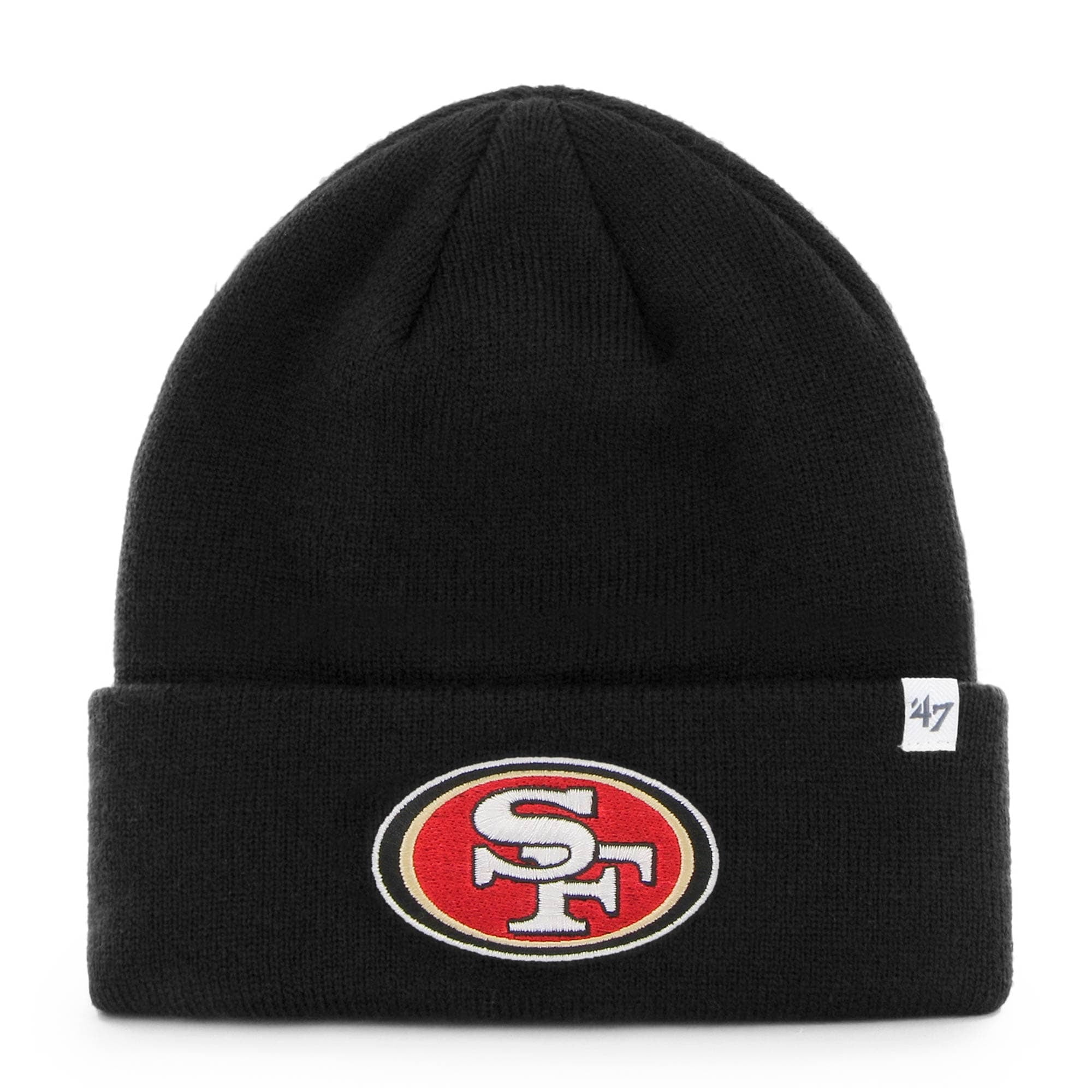 Men's '47 Black San Francisco 49ers Secondary Basic Cuffed Knit Hat ...