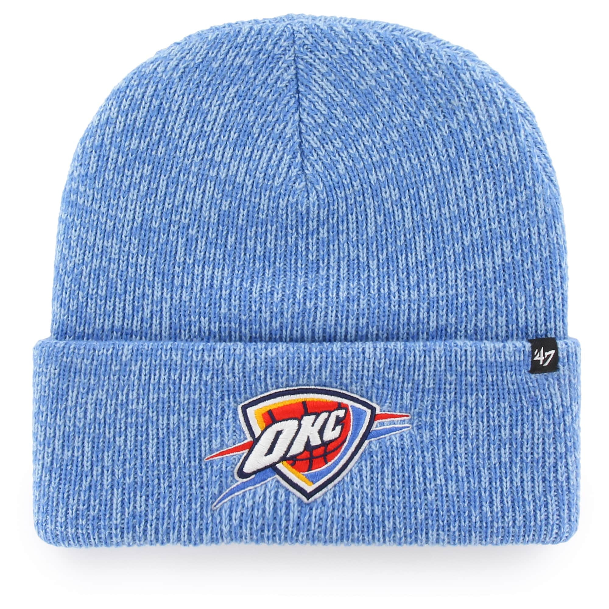 Men's '47 Blue Oklahoma City Thunder Brain Freeze Cuffed Knit Hat ...