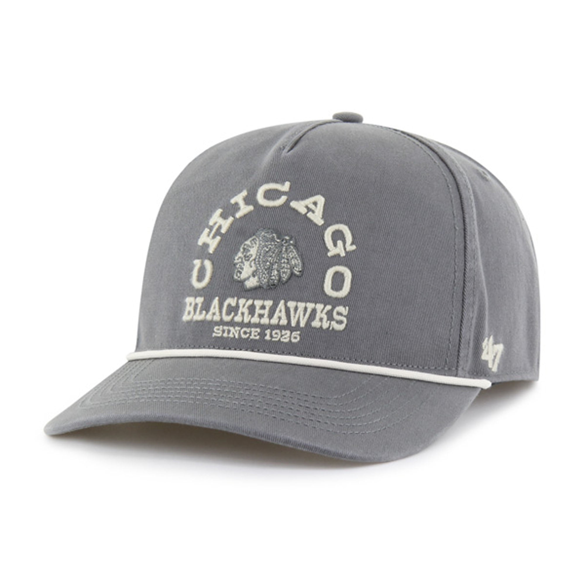 Men's '47 Charcoal Chicago Blackhawks Canyon Ranchero Hitch Adjustable ...