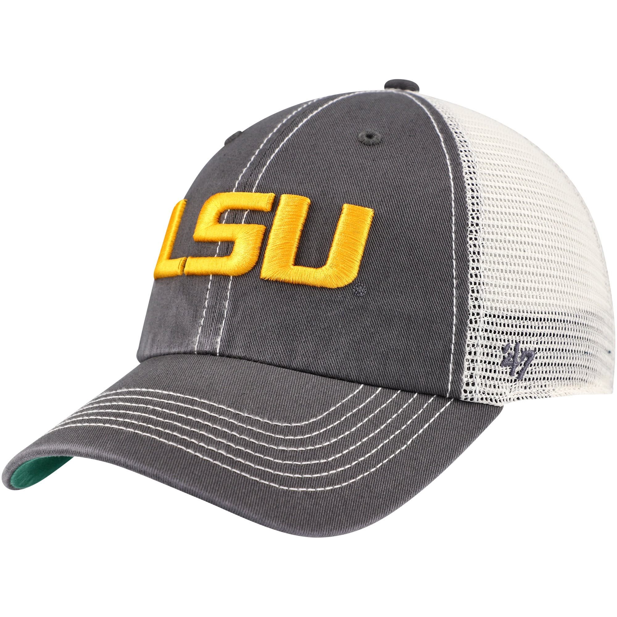 Men's '47 Charcoal LSU Tigers Trawler Trucker Snapback Hat - Walmart.com