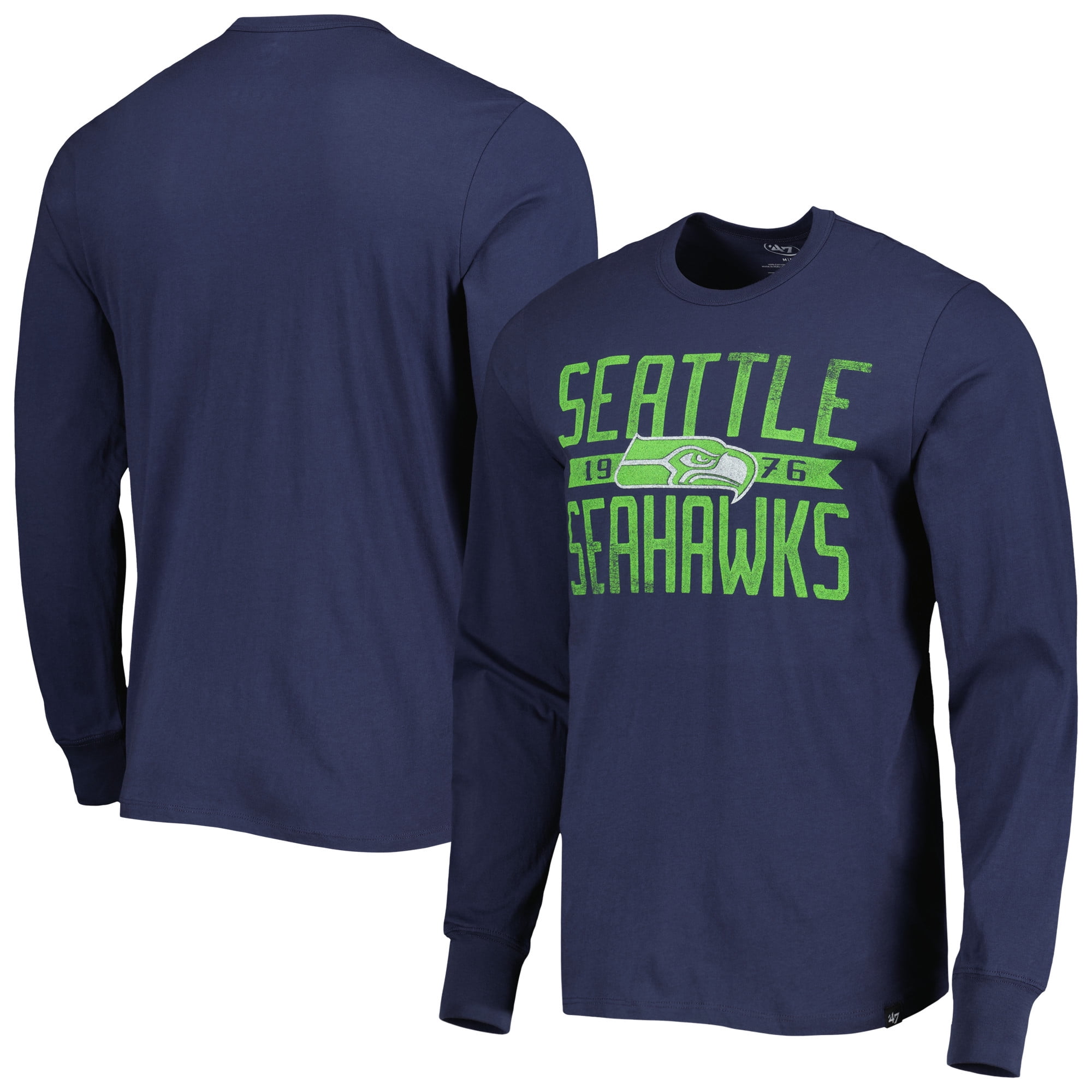 Men's '47 College Navy Seattle Seahawks Brand Wide Out Franklin Long ...