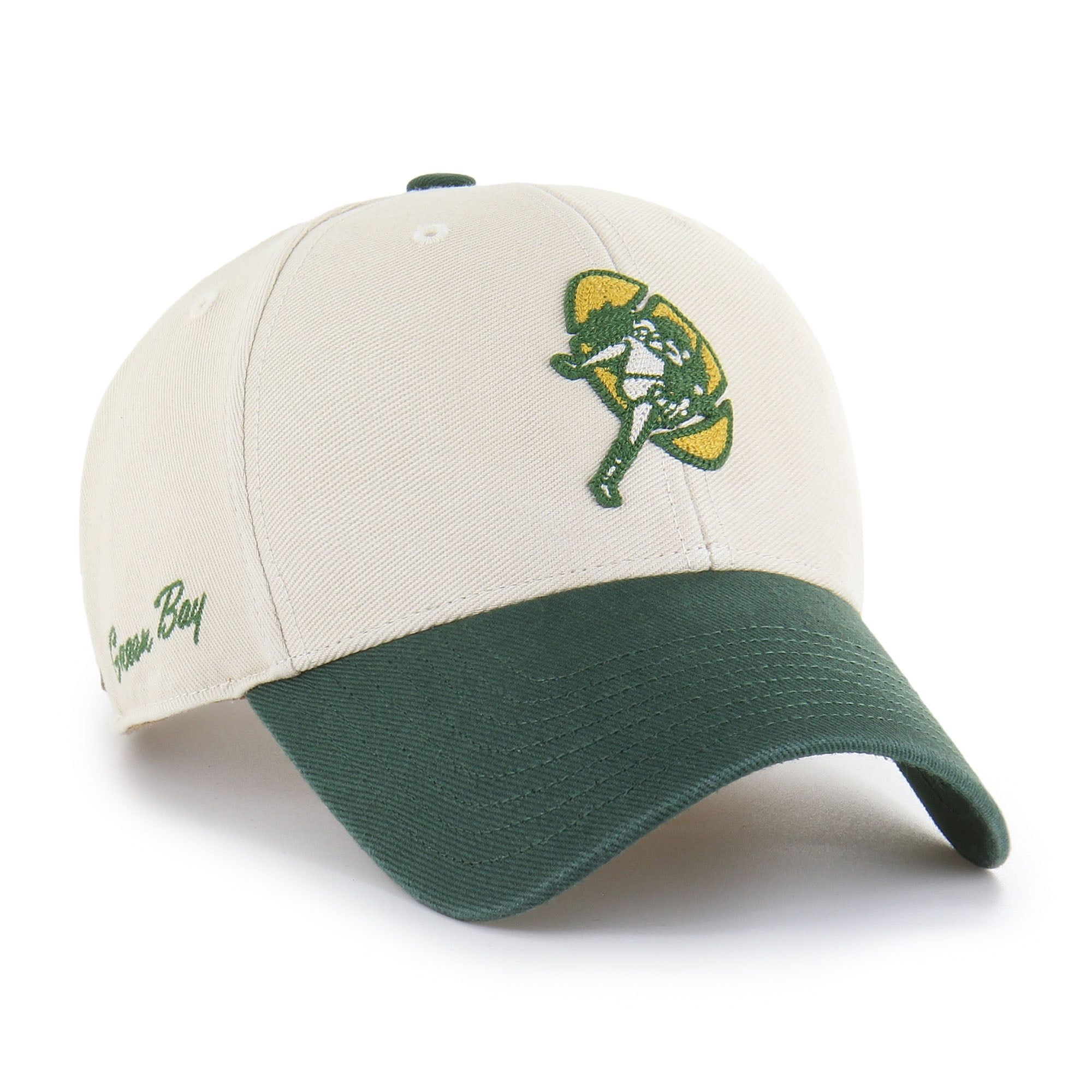 Men's '47 Cream/Green Green Bay Packers Fairfield MVP Throwback ...
