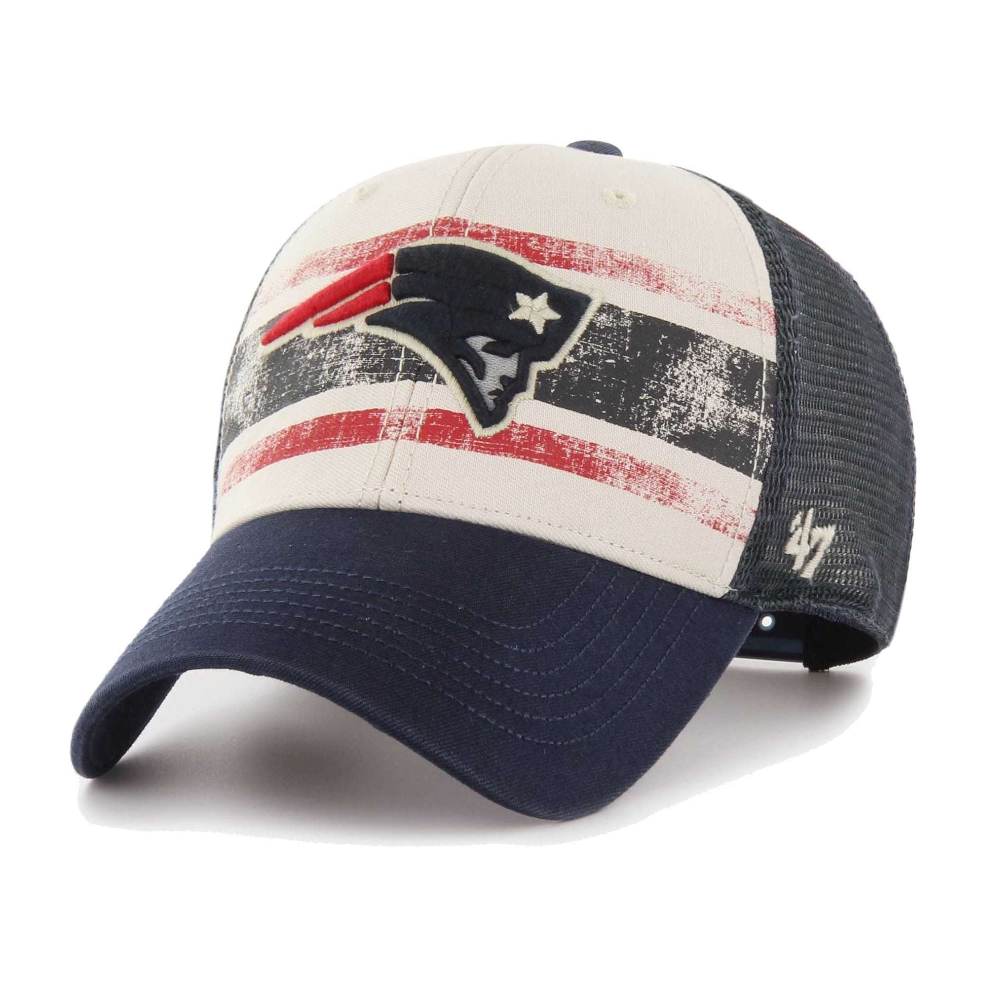 Men's '47 Cream New England Patriots Breakout MVP Trucker Adjustable ...