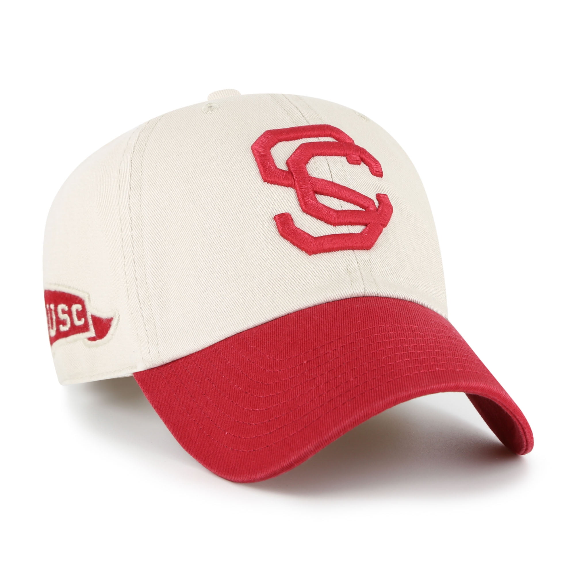 Men's '47 Cream USC Trojans Grand Stand Clean Up Adjustable Hat ...