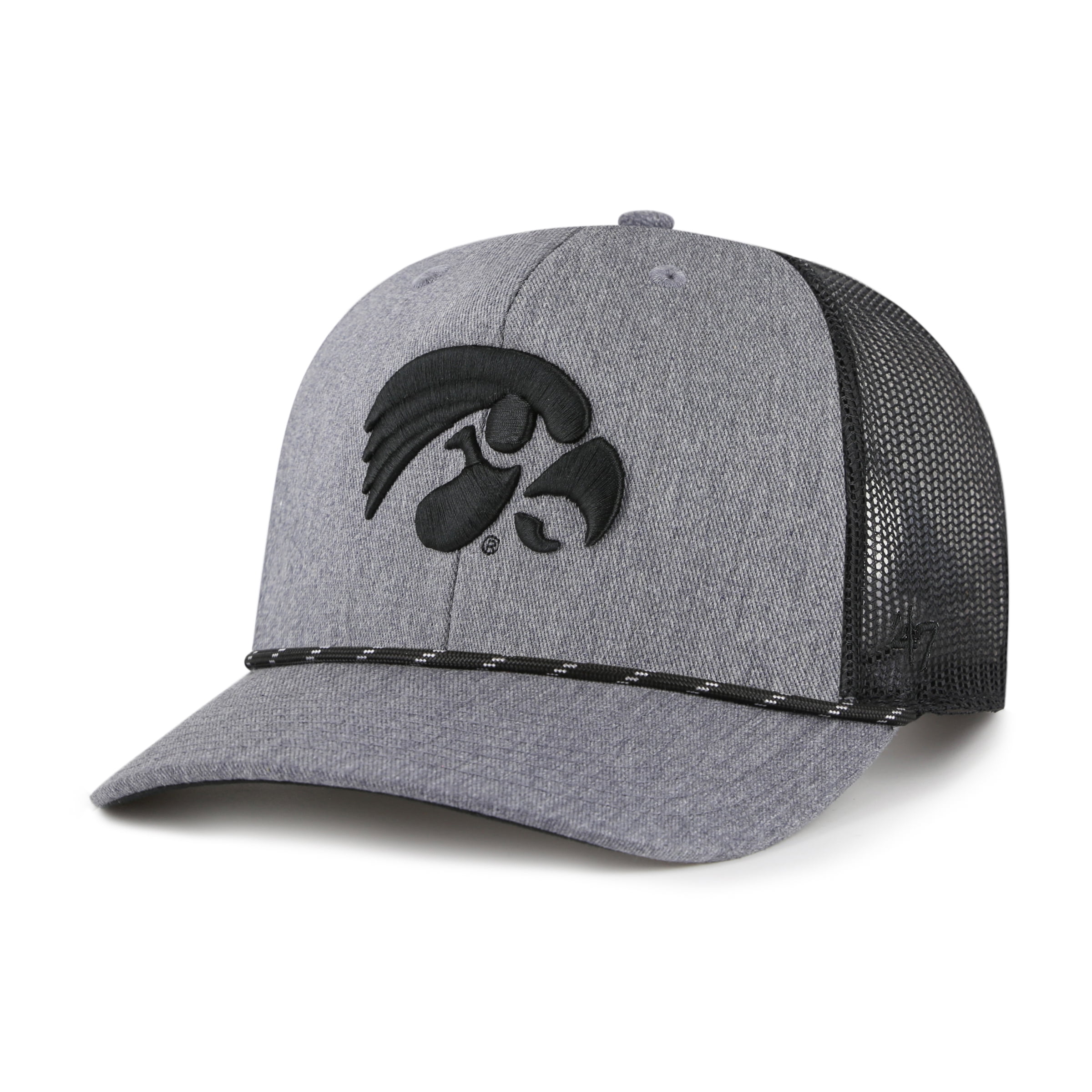 Men's-'47 Gray Iowa Hawkeyes Carbon Rope Adjustable Hat - Walmart.com