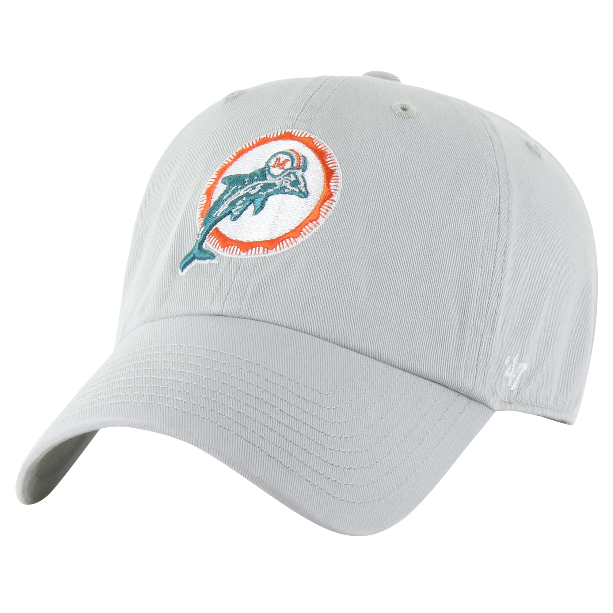 Men's '47 Gray Miami Dolphins Team Clean Up Adjustable Hat - Walmart.com