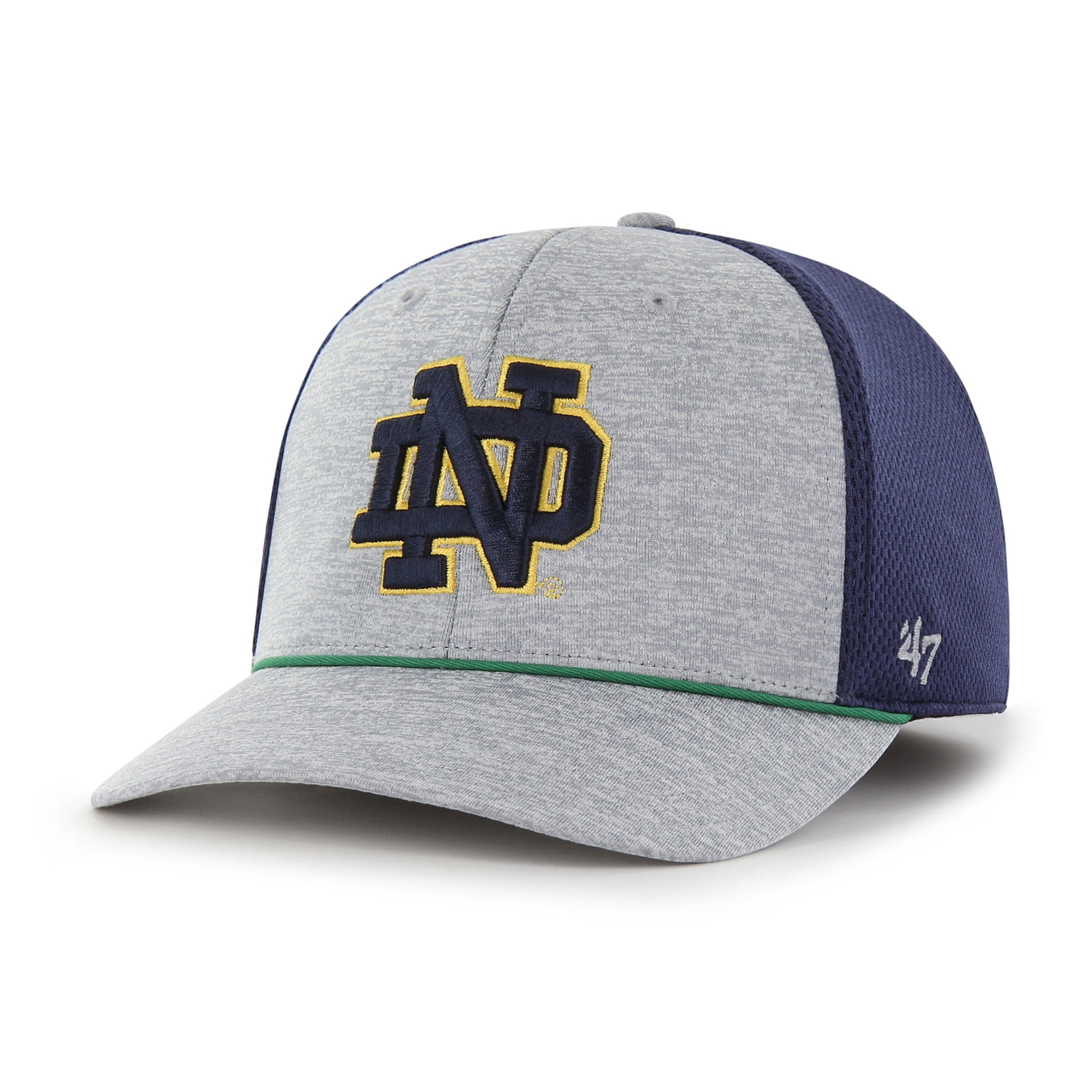 Men's '47 Gray/Navy Notre Dame Fighting Irish Harbinger Trophy Flex Hat ...