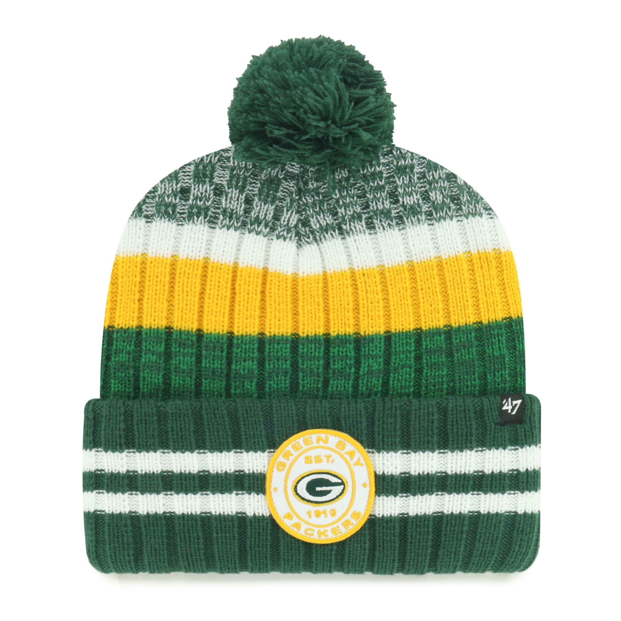 Men's '47 Green Bay Packers Quiver Cuffed Knit Hat with Pom - Walmart.com