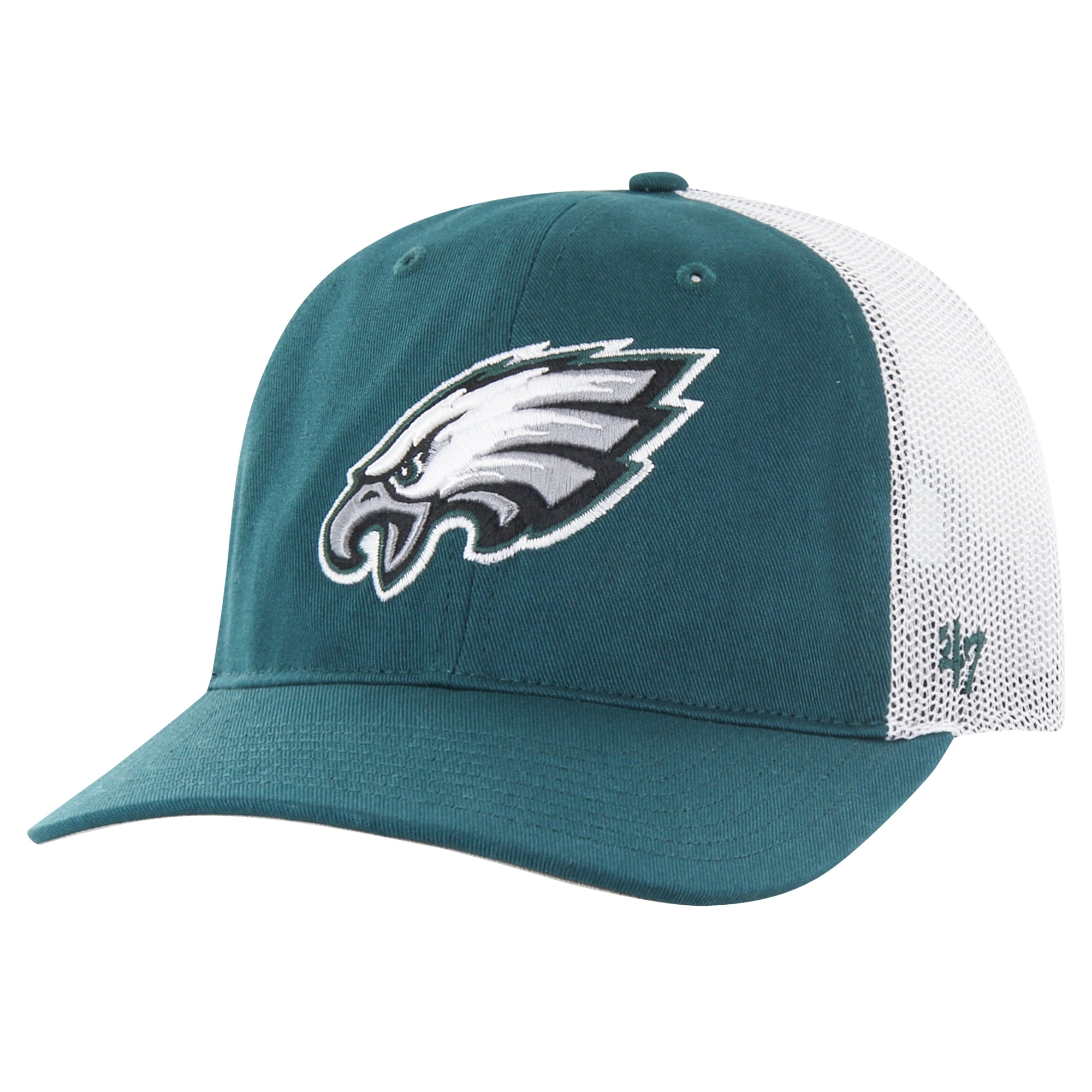 Men's '47 Green/White Philadelphia Eagles Team Unstructured Trucker ...