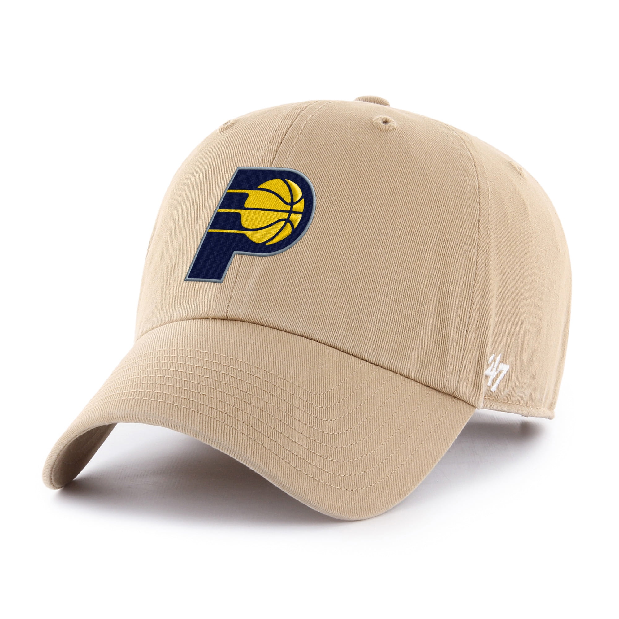 Men's '47 Khaki Indiana Pacers Primary Logo Clean Up Adjustable Hat ...