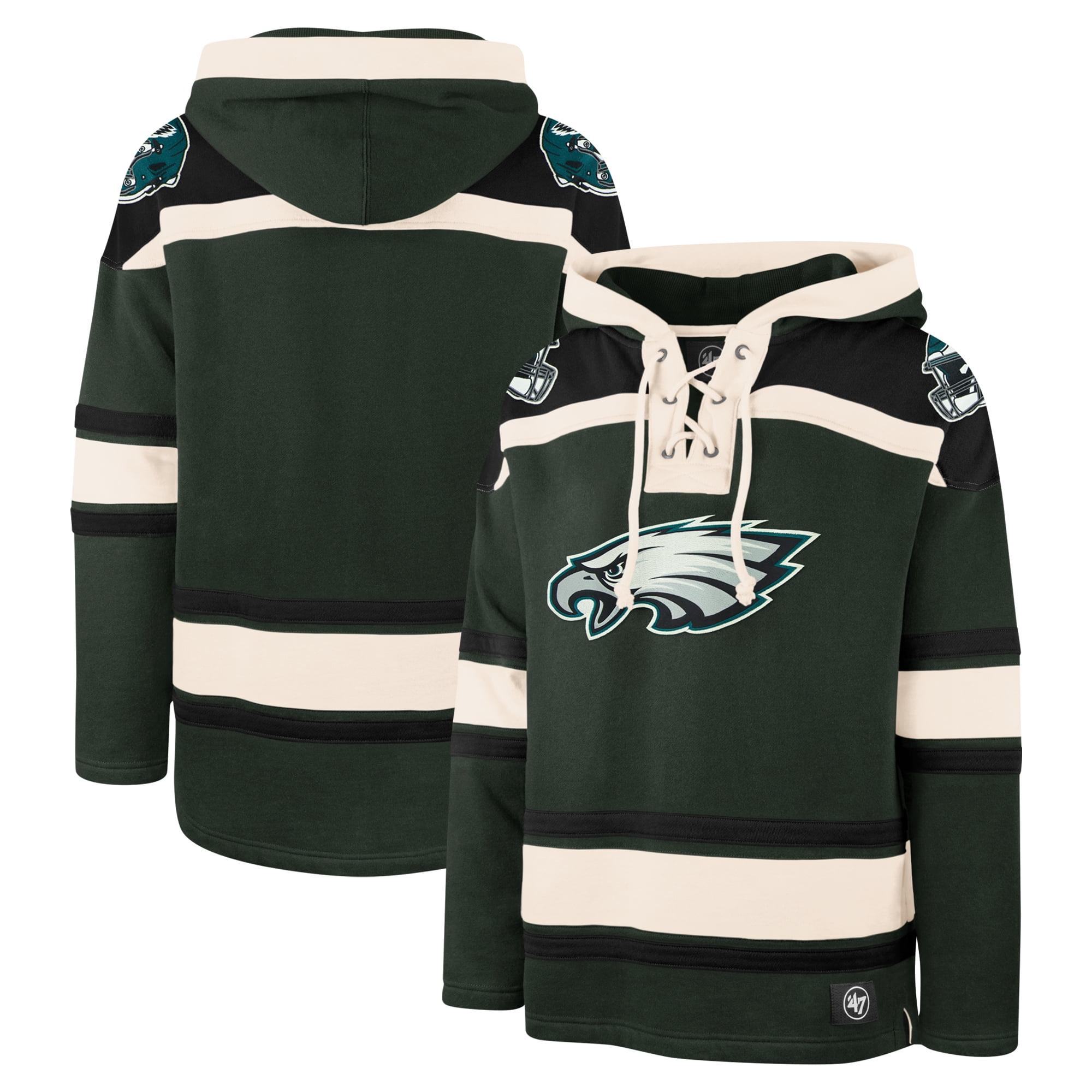 Men's '47 Midnight Green Philadelphia Eagles Superior Lacer Pullover ...