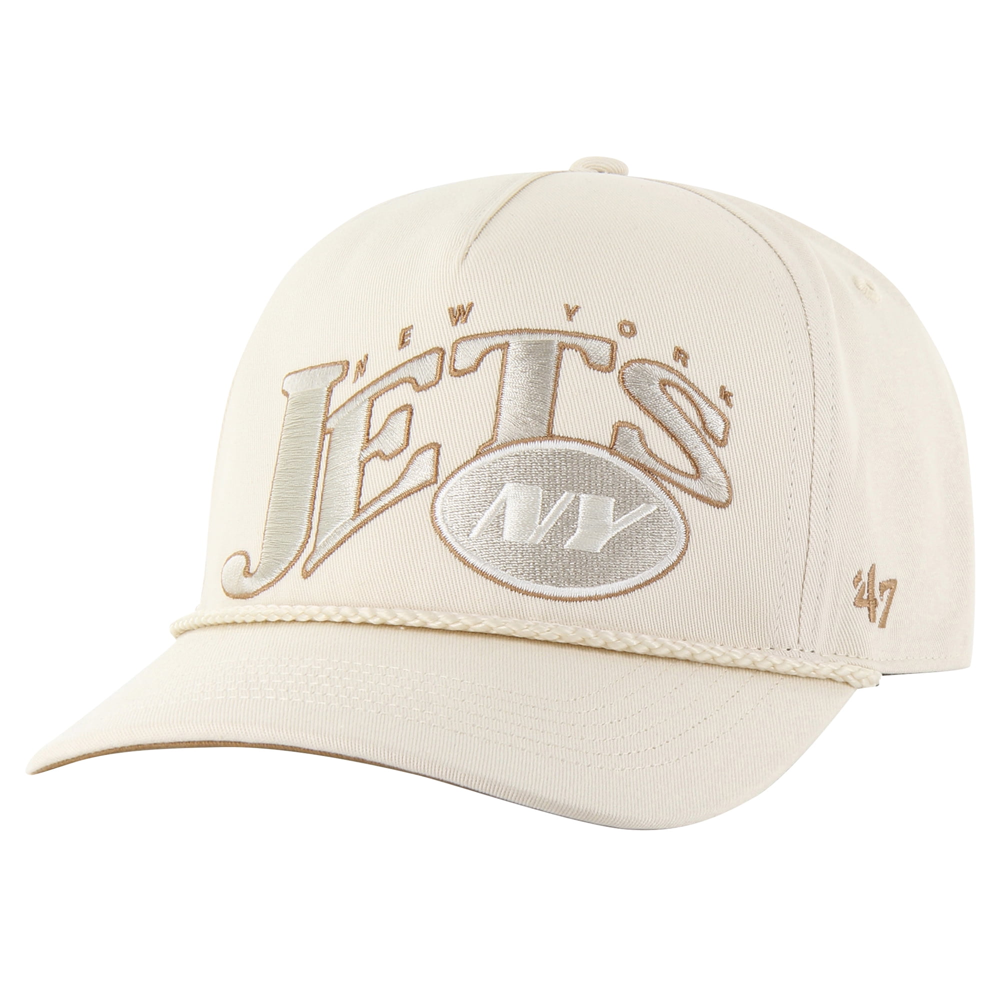 Men's '47 Natural New York Jets Wave Rope Hitch Adjustable Hat ...
