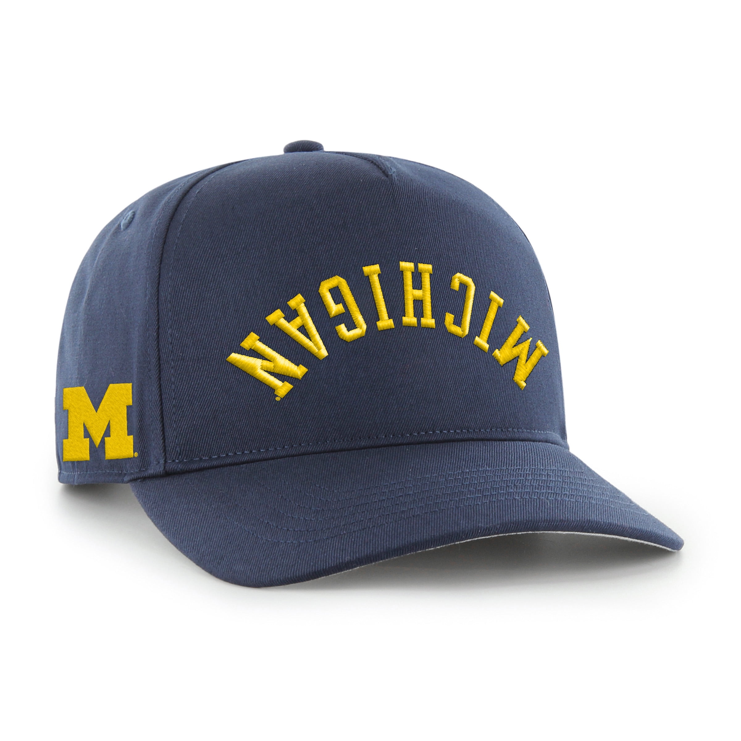 Men's '47 Navy Michigan Wolverines Flip Script Hitch Adjustable Hat ...