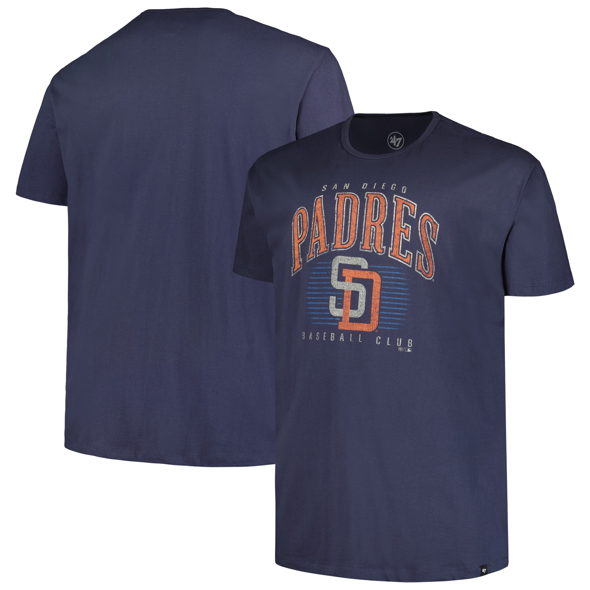 Men's '47 Navy San Diego Padres Big & Tall Double Header T-Shirt ...