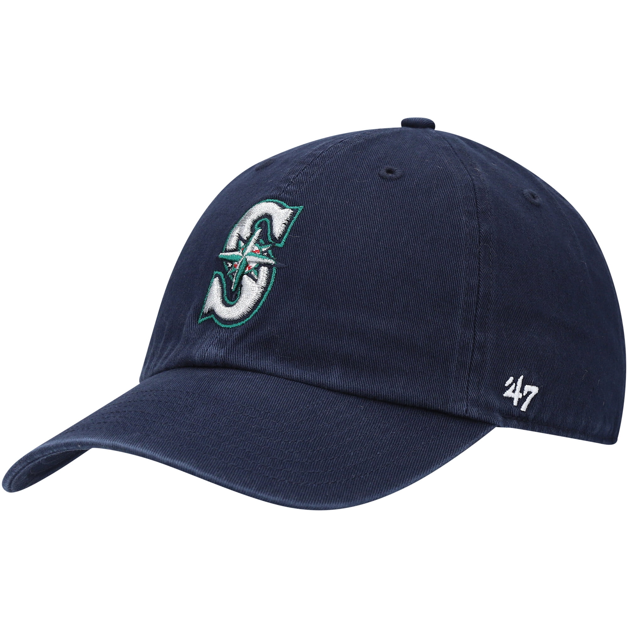 Men's '47 Baseball Seattle Mariners Navy Clean Up Adjustable Hat - OSFA ...
