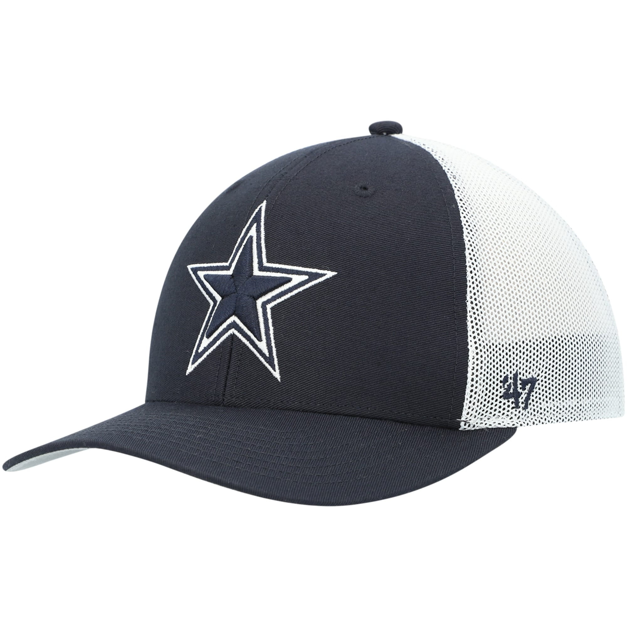 Men's '47 Navy/White Dallas Cowboys Trophy Flex Hat - Walmart.com