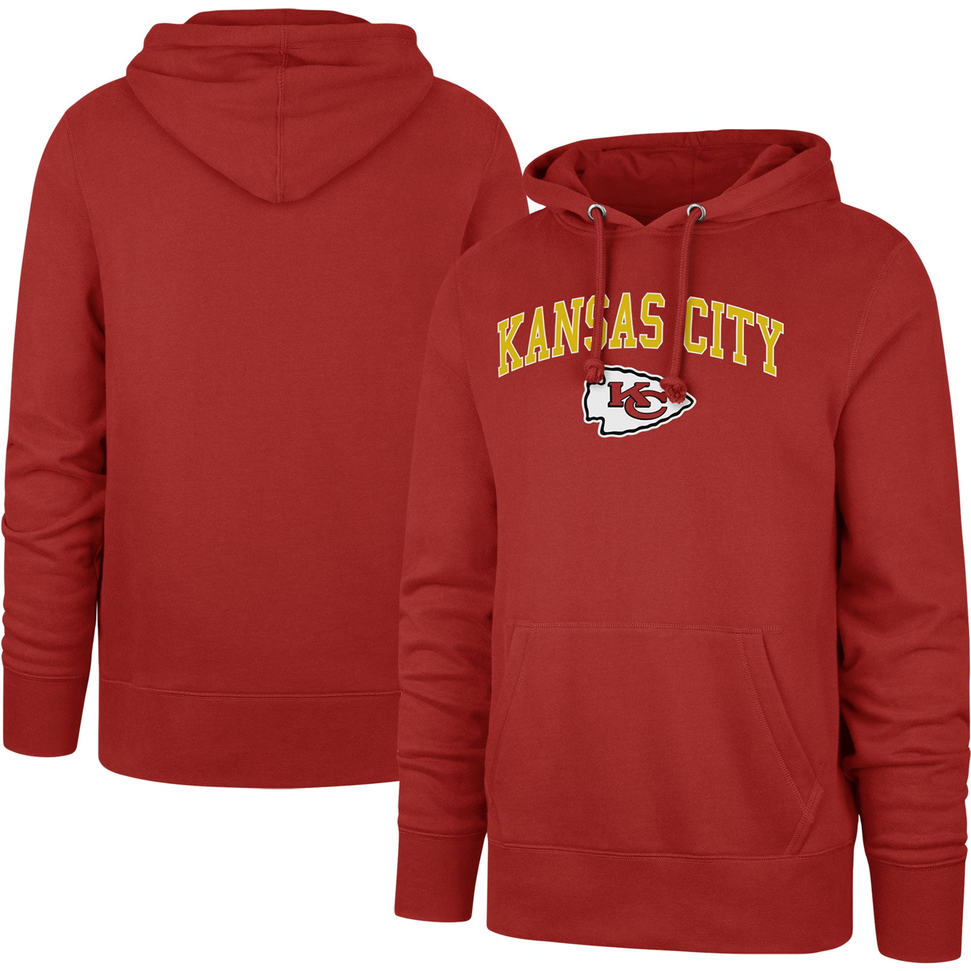 Men's '47 Red Kansas City Chiefs Arch Game Headline Pullover Hoodie ...