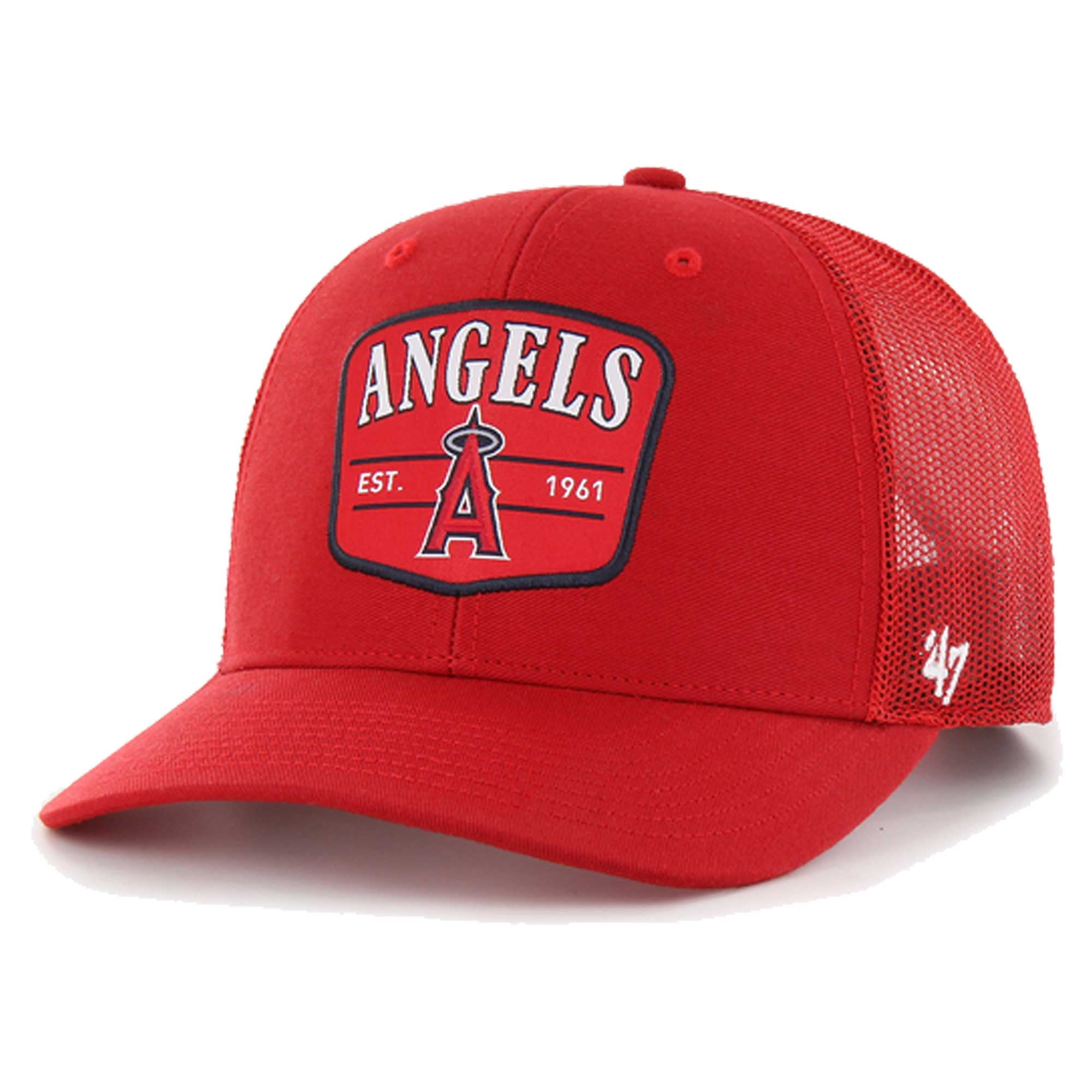 Men's '47 Red Los Angeles Angels Squad Trucker Adjustable Hat - Walmart.com