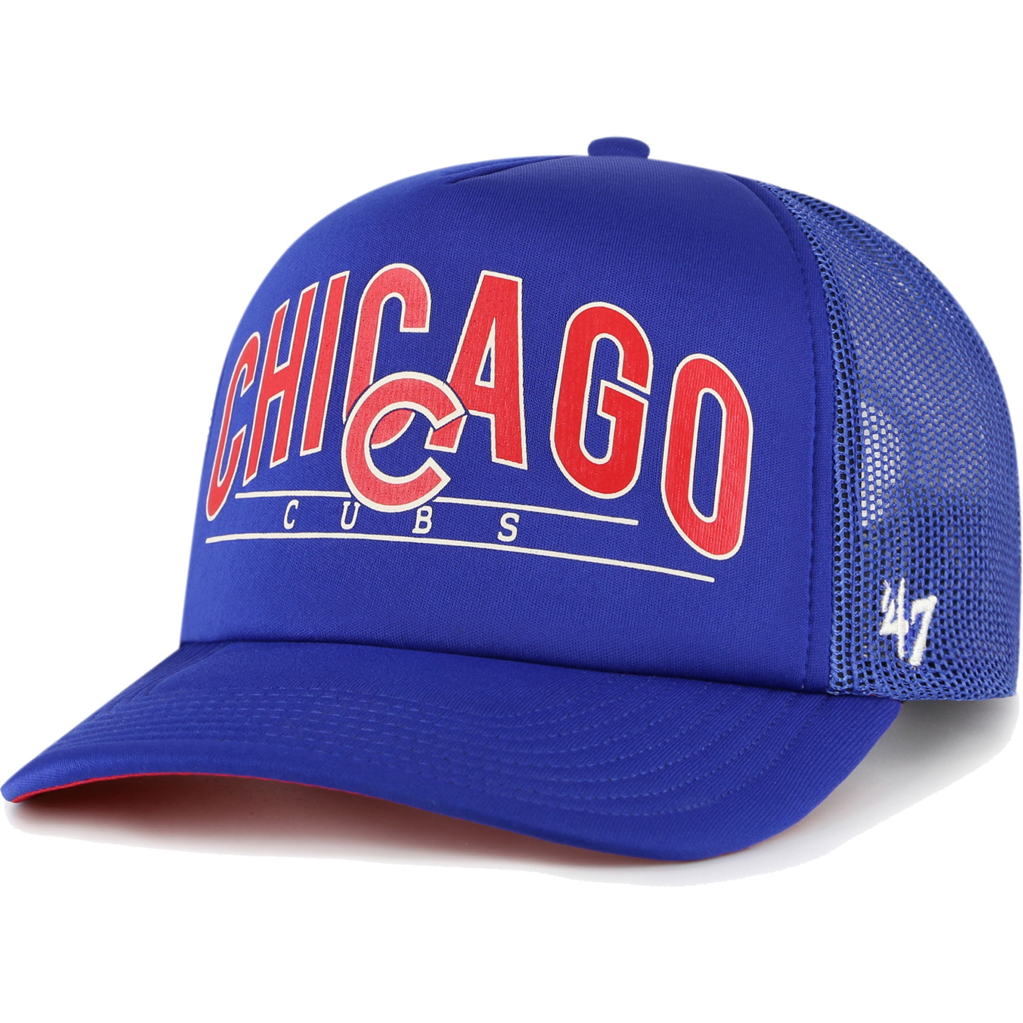 Men's '47 Royal Chicago Cubs Backhaul Foam Trucker Snapback Hat ...
