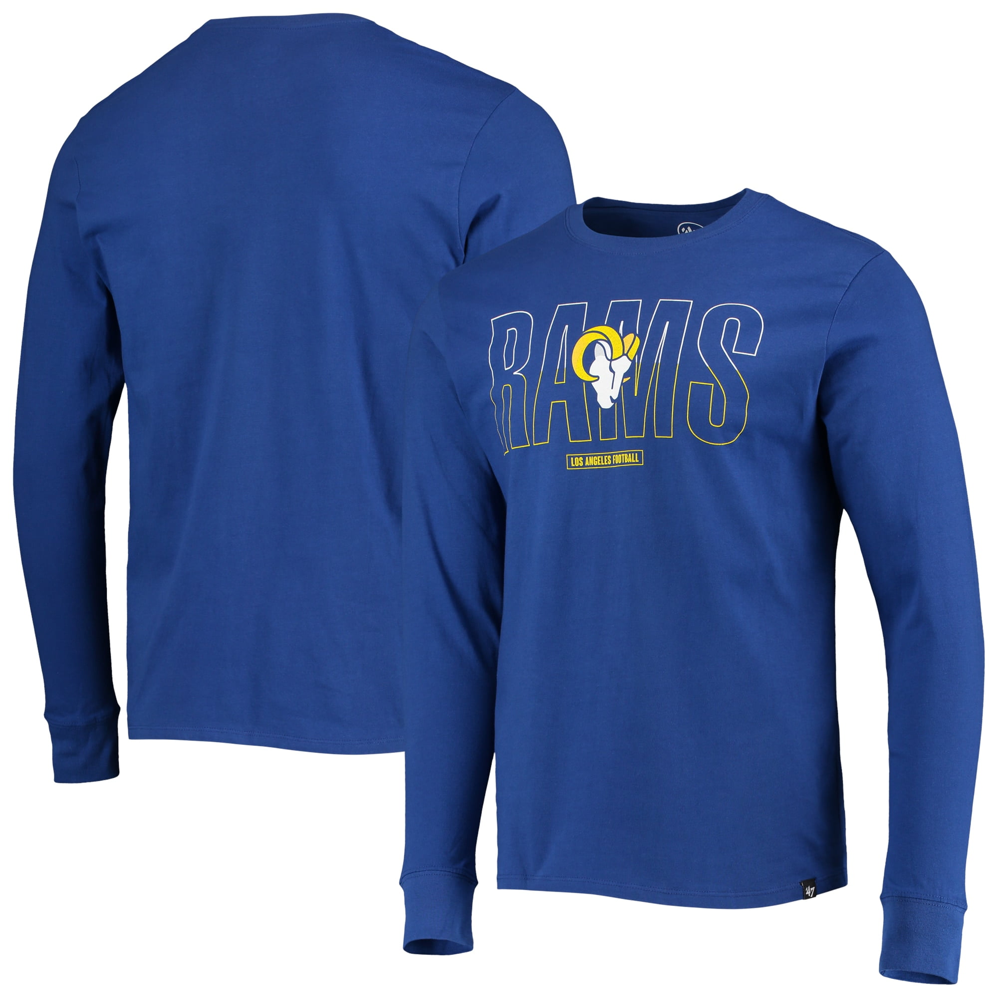 Men's '47 Royal Los Angeles Rams Split Squad Super Rival Long Sleeve T ...