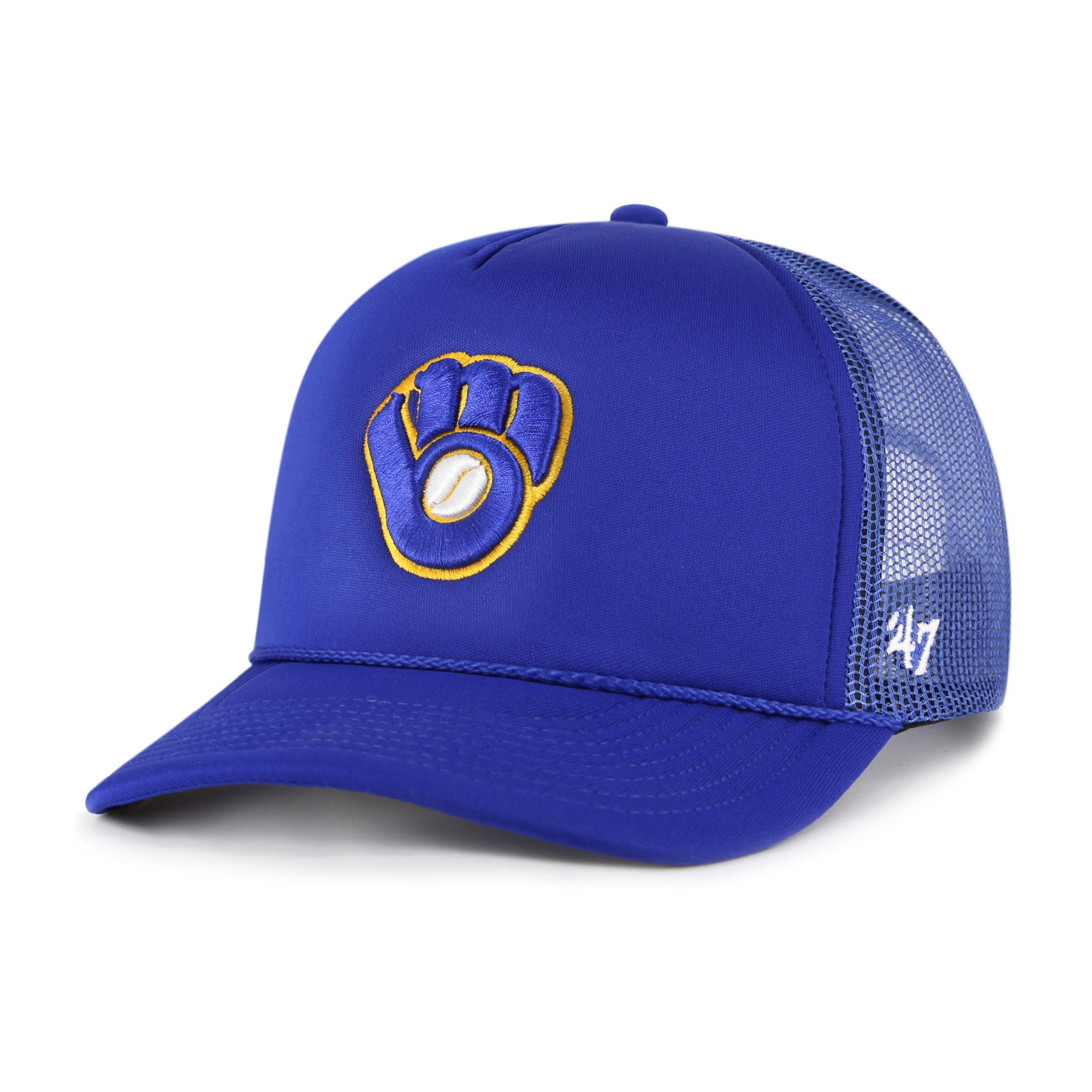 Men's '47 Royal Milwaukee Brewers Foam Logo Trucker Adjustable Hat ...