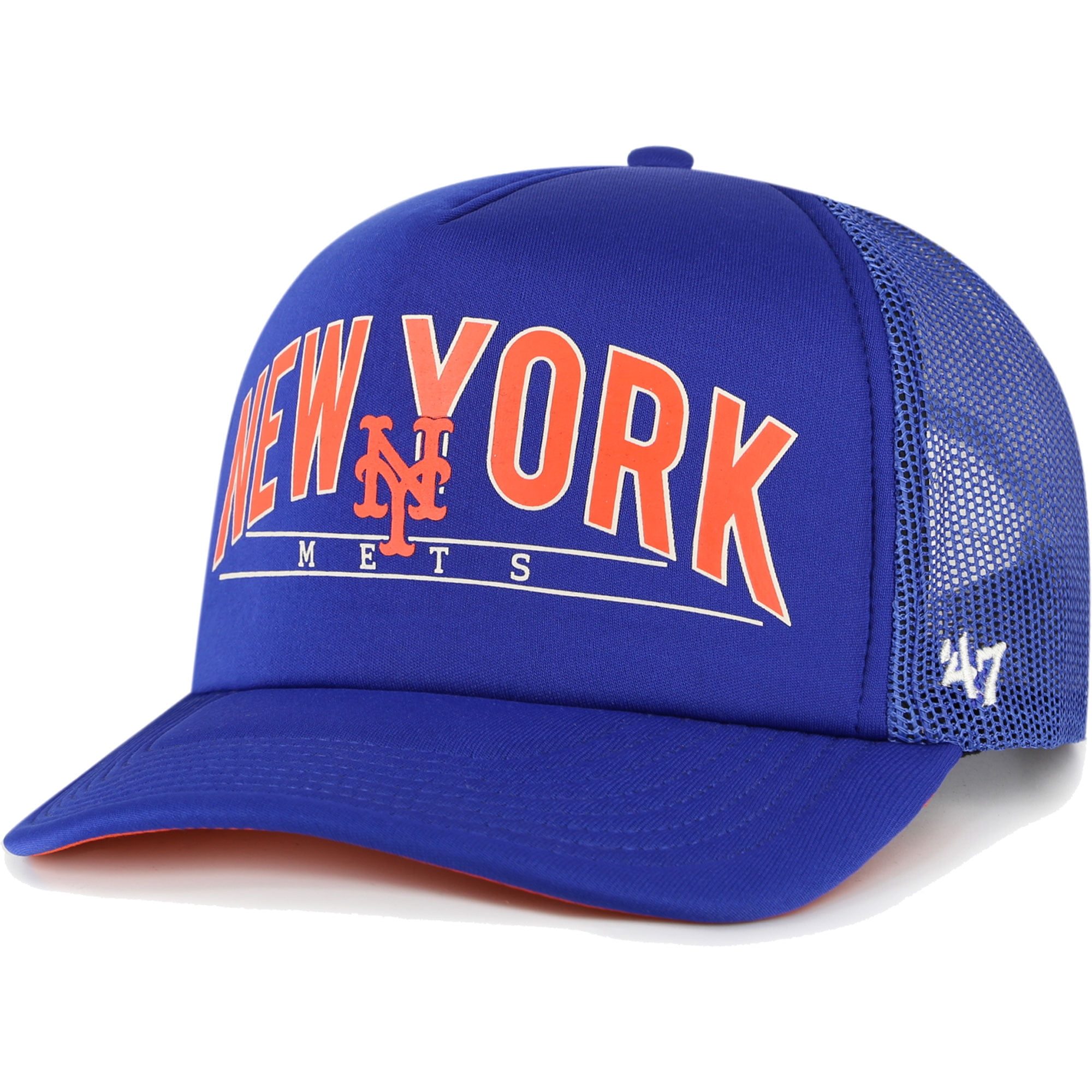 Men's '47 Royal New York Mets Backhaul Foam Trucker Snapback Hat ...