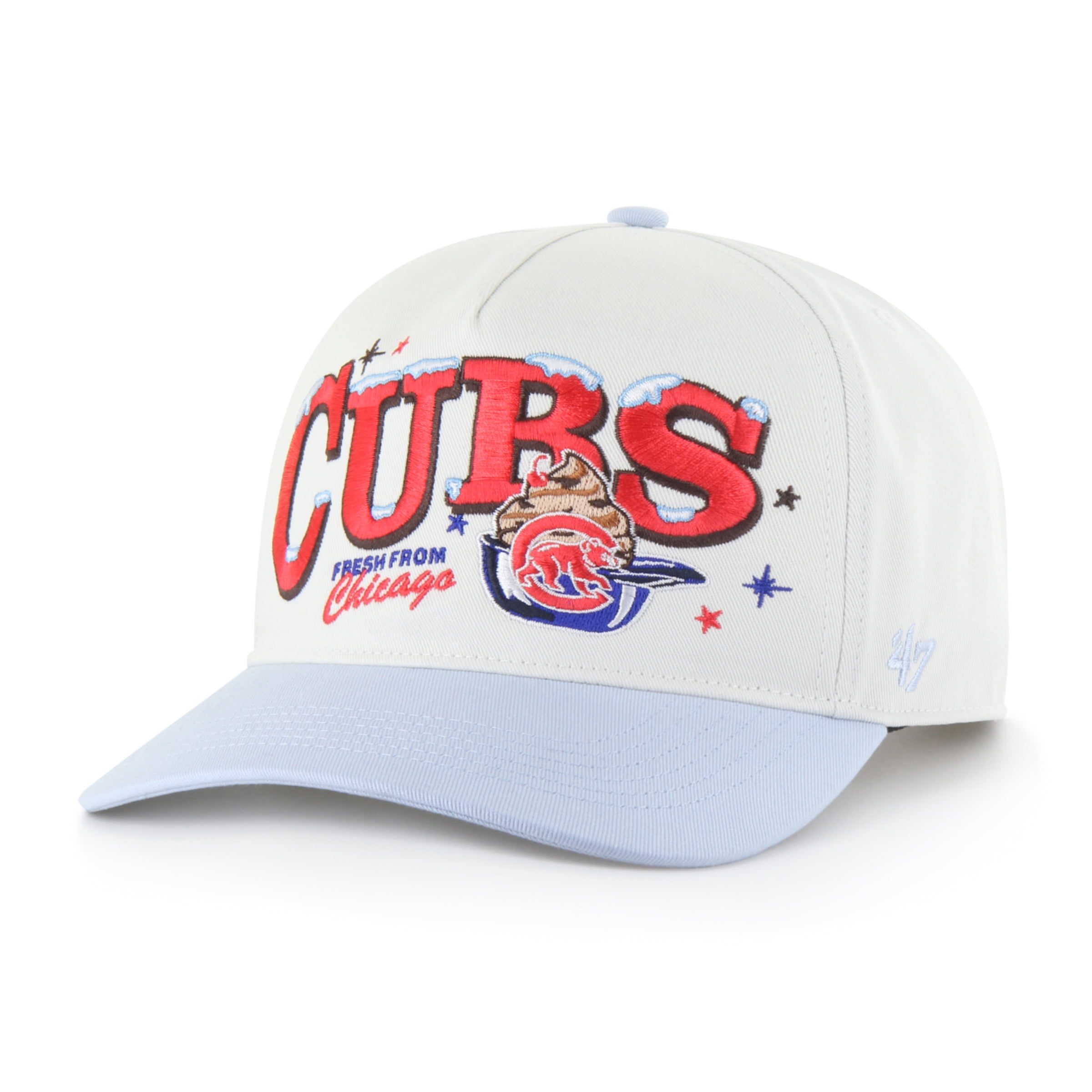 Men's '47 Stone/Light Blue Chicago Cubs Parlor Hitch Adjustable Hat ...